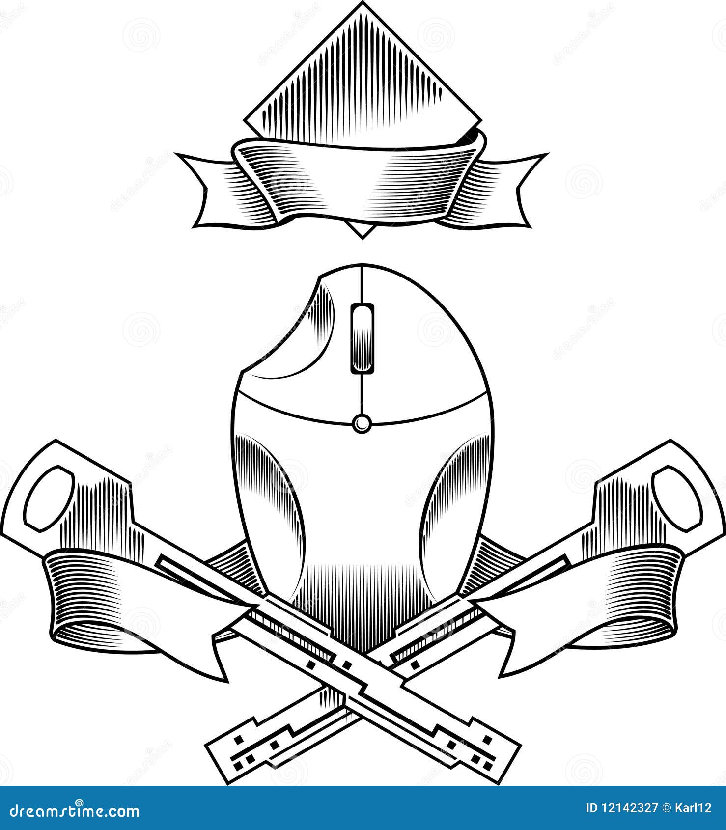 Heraldic Arms with the Computer Mouse Stock Vector - Illustration of ...