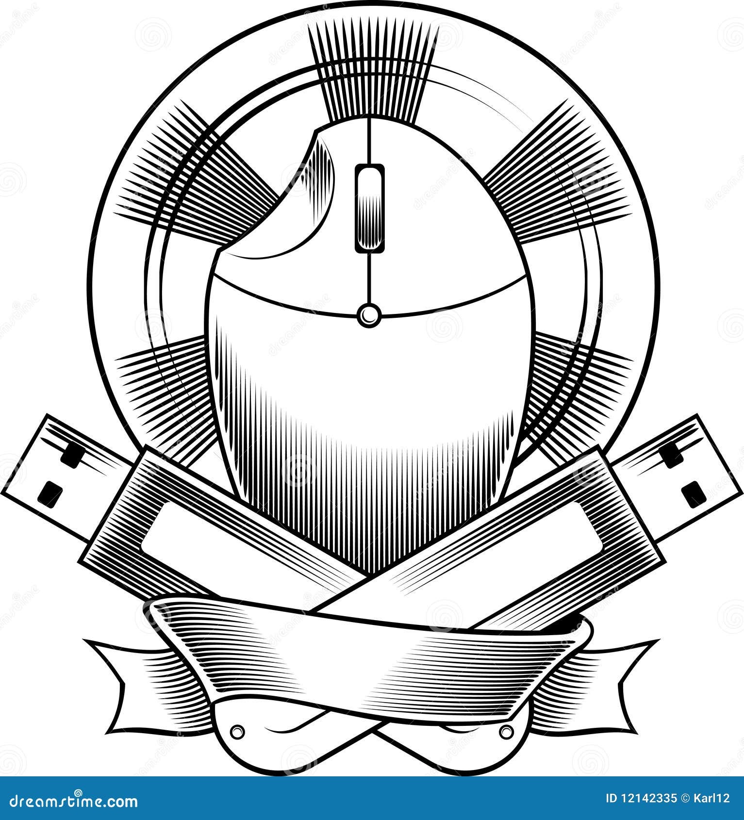 Heraldic Arms with the Computer Mouse Stock Vector - Illustration of ...