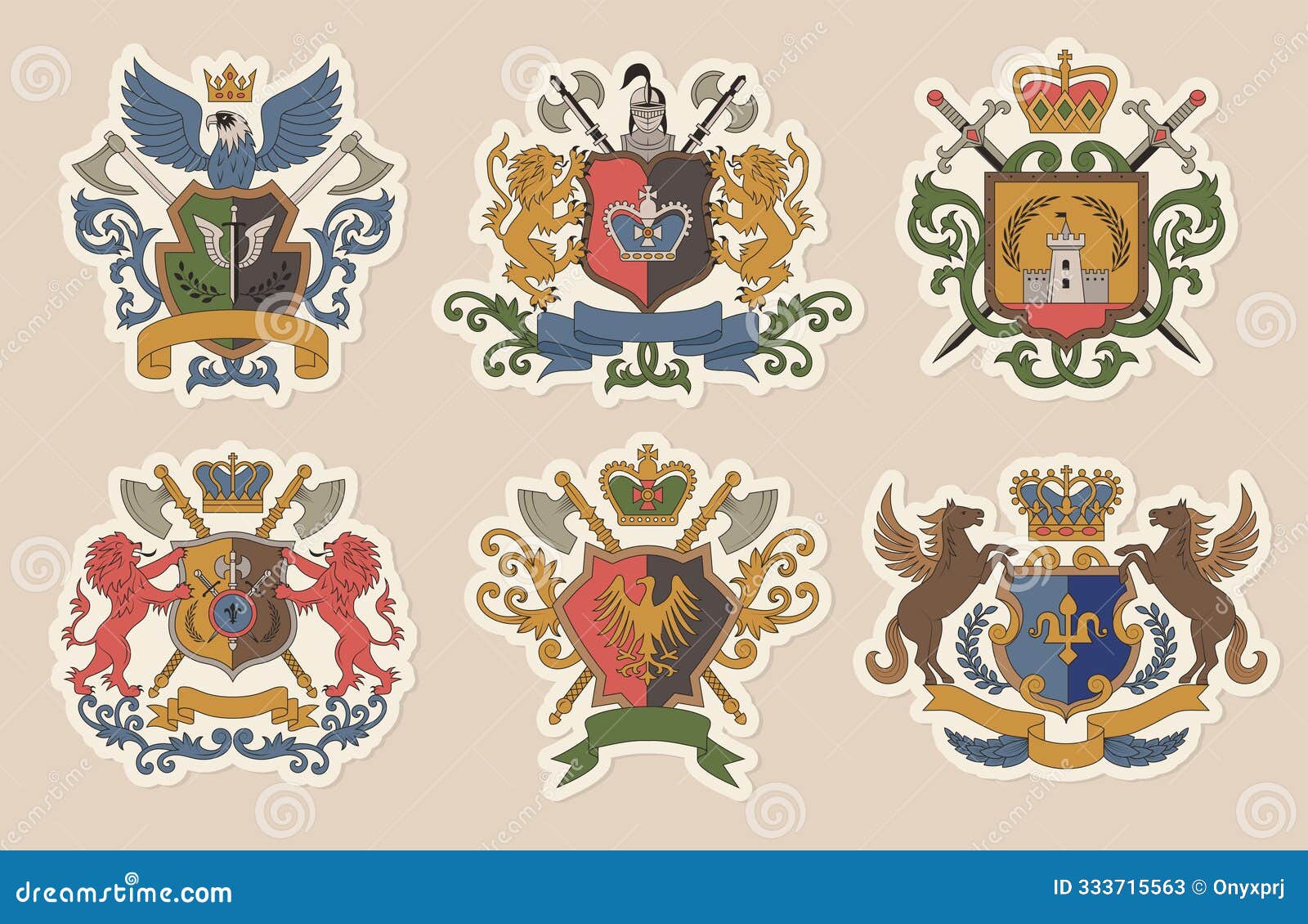 Heraldic Badges. Collection Of Business Identity Set In Luxury Style ...