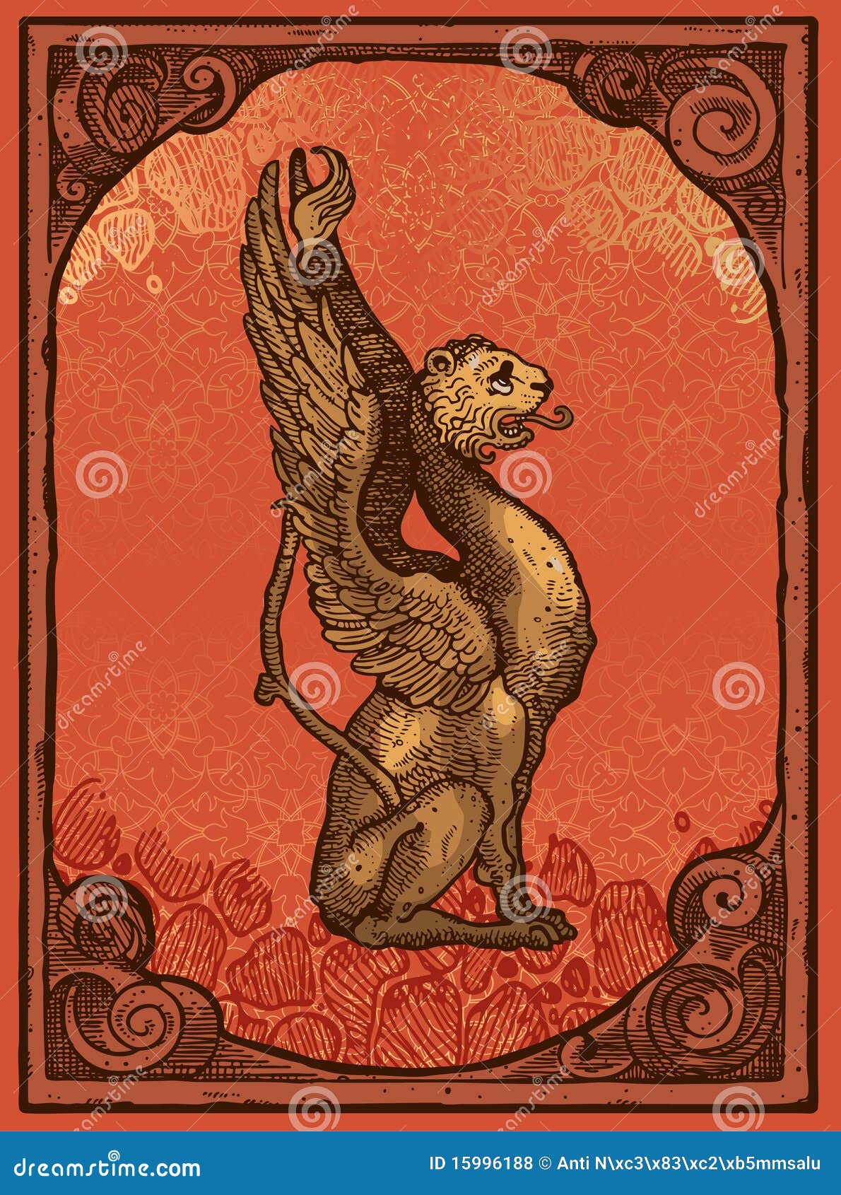 Heraldic beast stock vector. Illustration of embellishment - 15996188