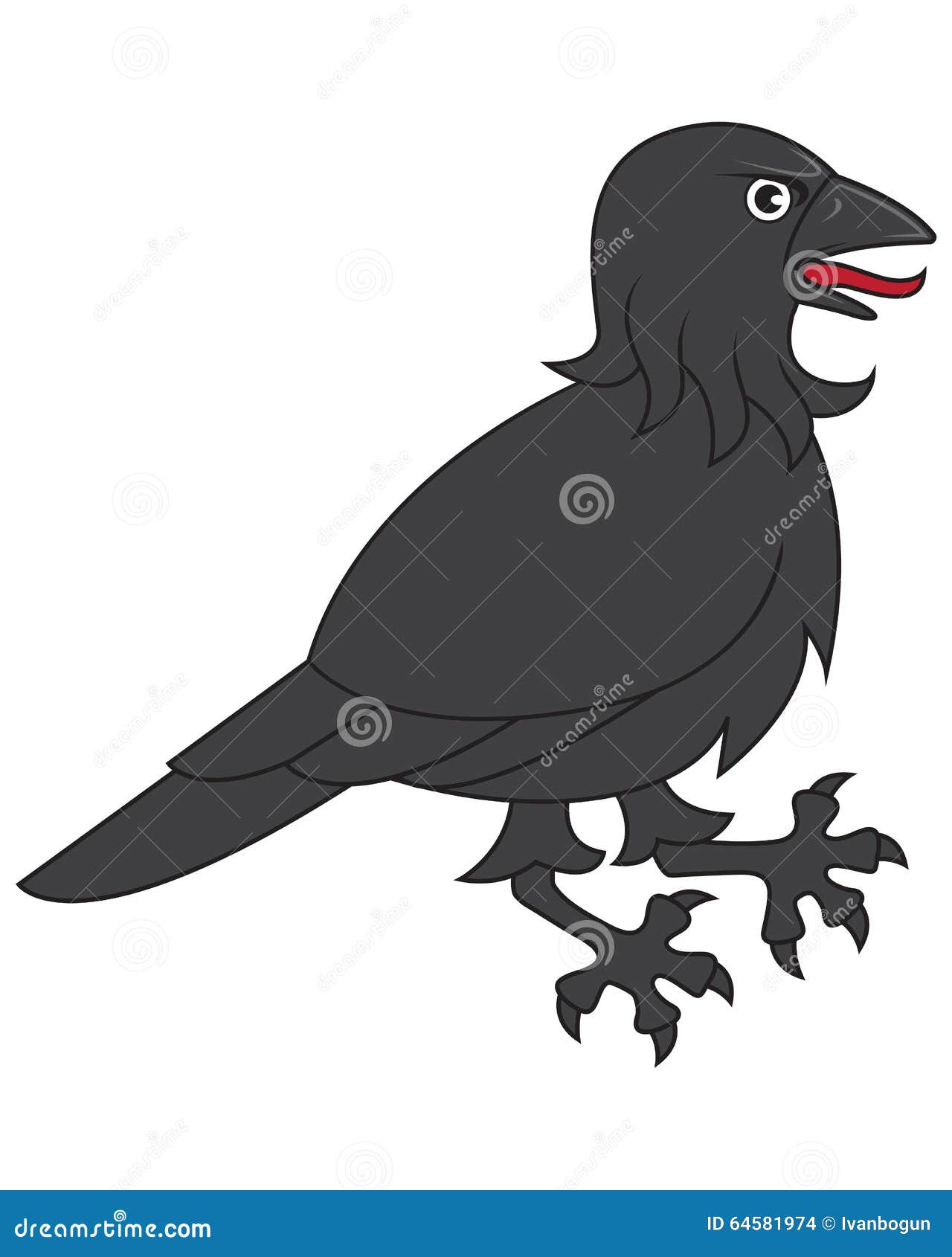 Heraldic bird, crow. stock vector. Illustration of spear - 64581974