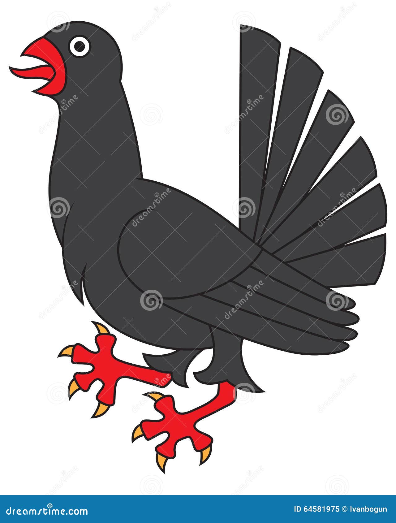 Heraldic bird, grouse stock vector. Illustration of nobility - 64581975