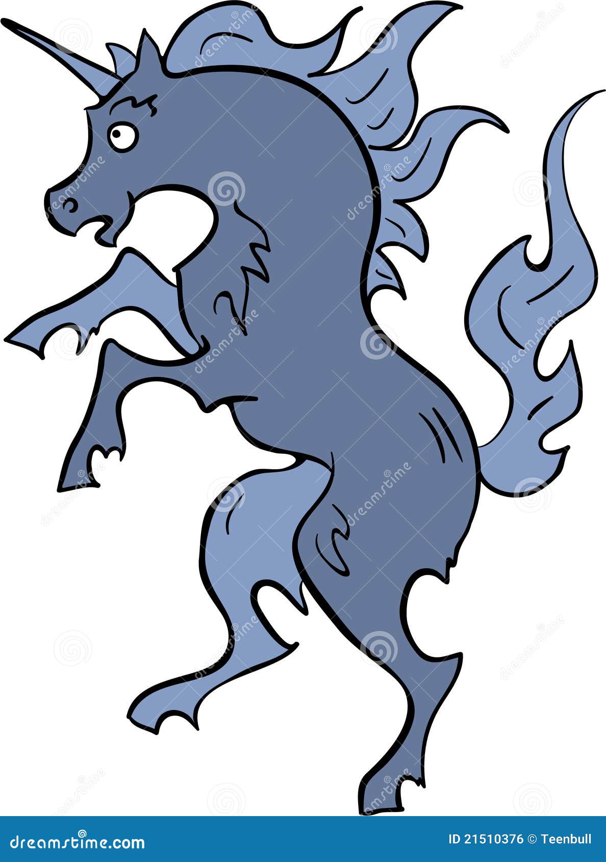 The Blue Unicorn Vector Illustration | CartoonDealer.com #91372746
