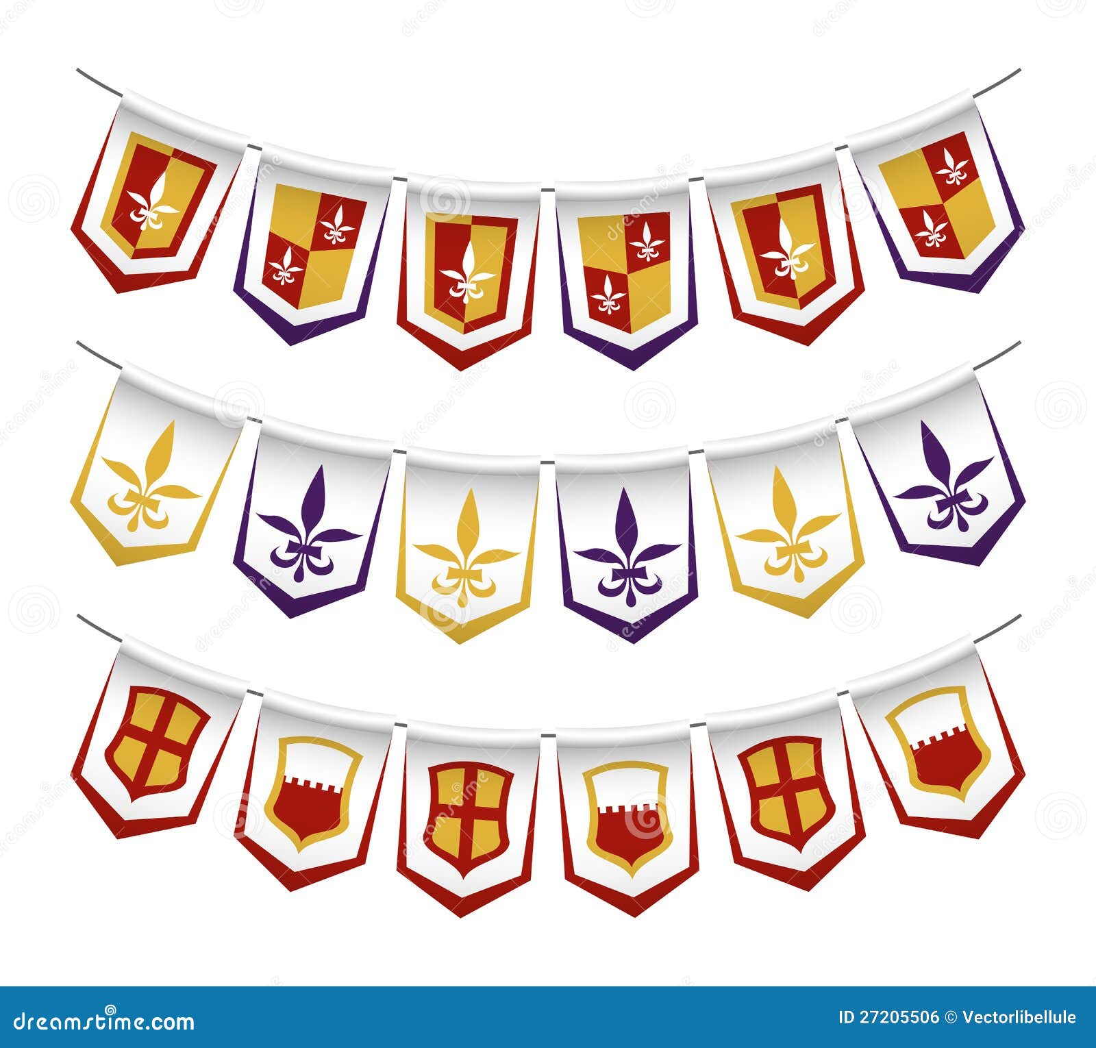 Heraldic bunting flags stock vector. Illustration of design - 27205506