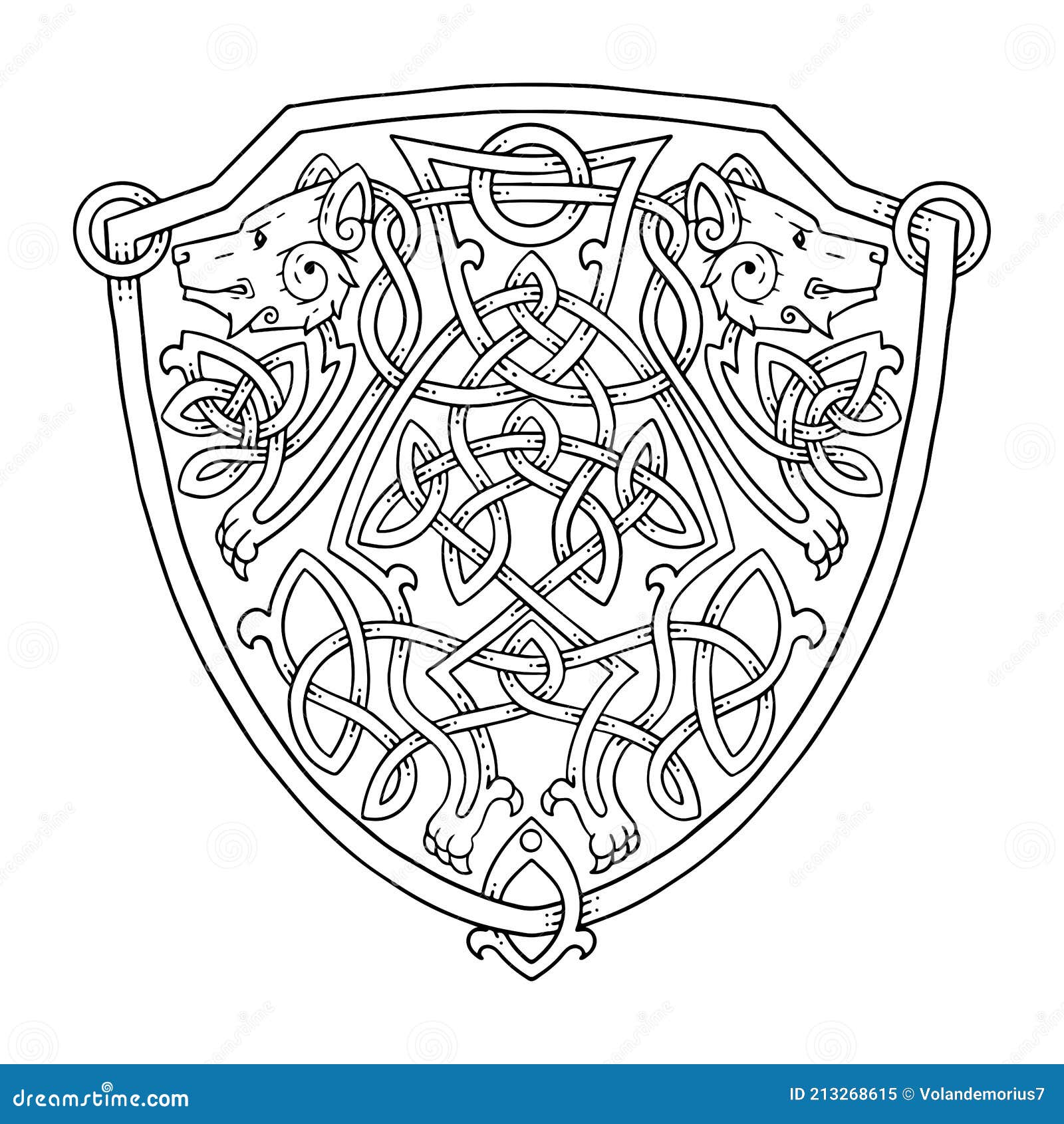 Celtic Logo With Green Shield Vector Illustration | CartoonDealer.com ...