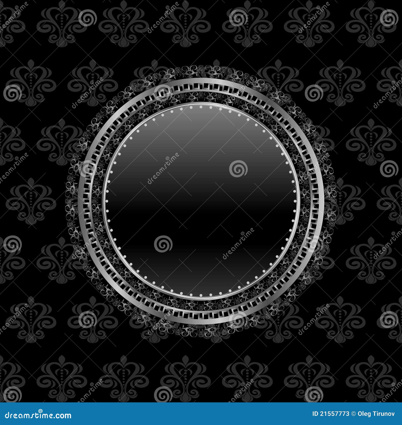 Heraldic Circle Shield on Floral Background Stock Vector - Illustration ...