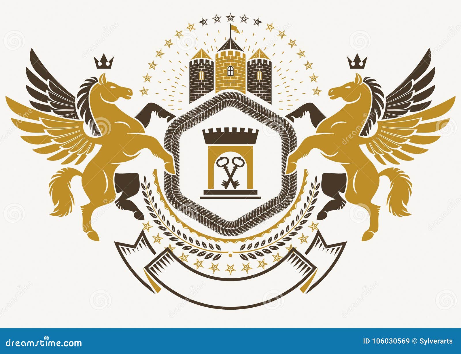 Heraldic Coat of Arms Decorative Emblem Isolated Vector Illustration ...