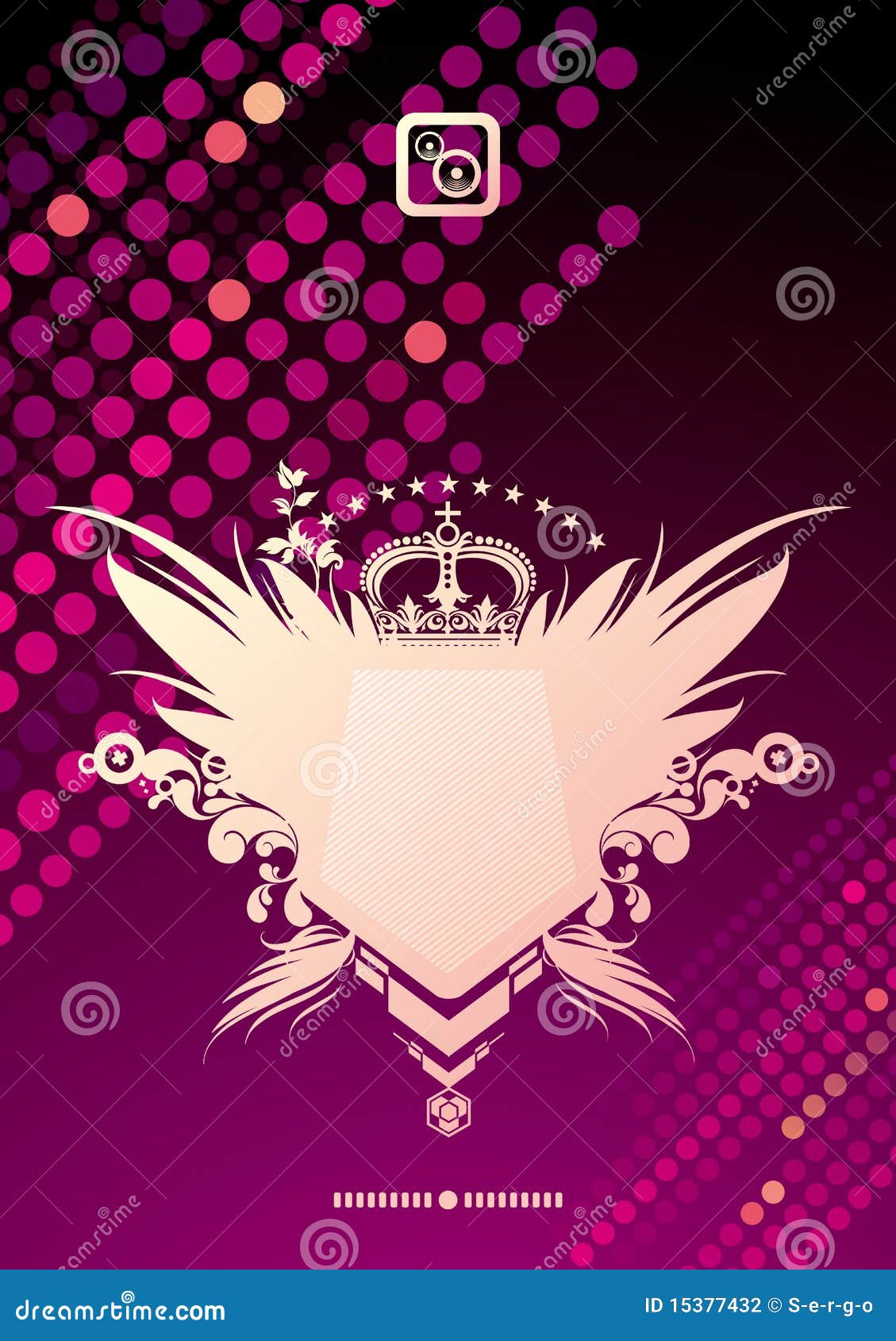 Heraldic Coat of Arms on a Glittering Background Stock Vector ...