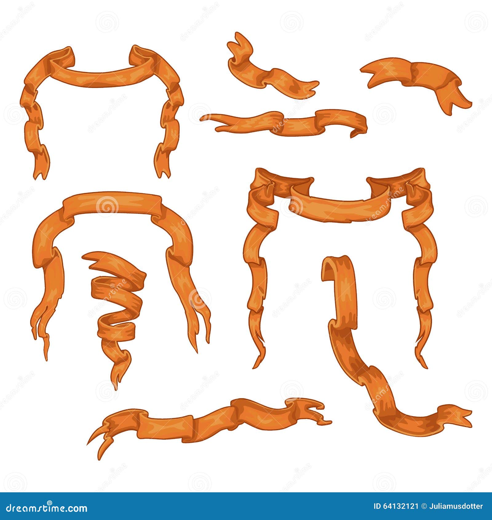 Heraldic colored ribbons stock illustration. Illustration of label ...