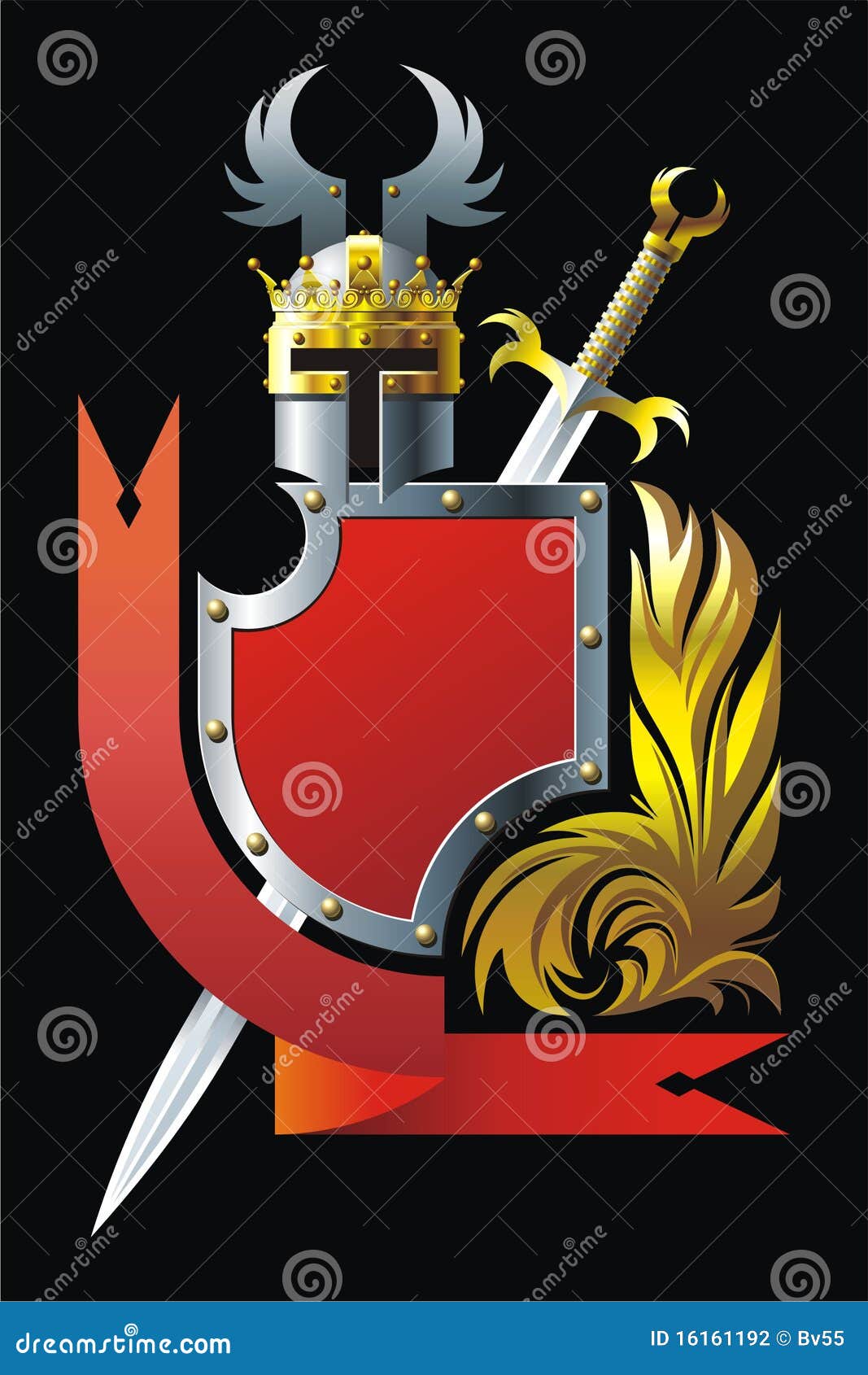 Heraldic composition stock vector. Illustration of ages - 16161192