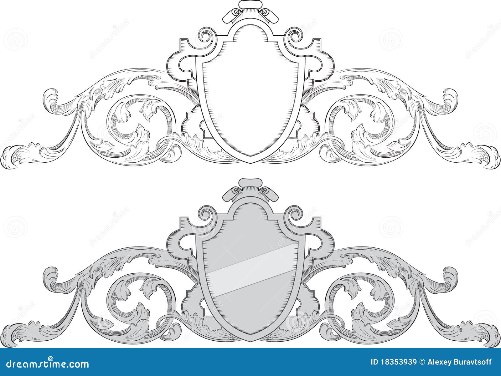 Heraldic crest with shield stock vector. Illustration of heraldry ...
