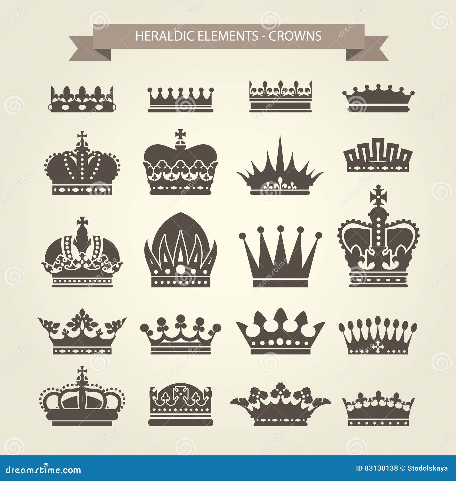 Heraldic Crowns Set - Monarchy Coronet Stock Vector - Illustration of ...