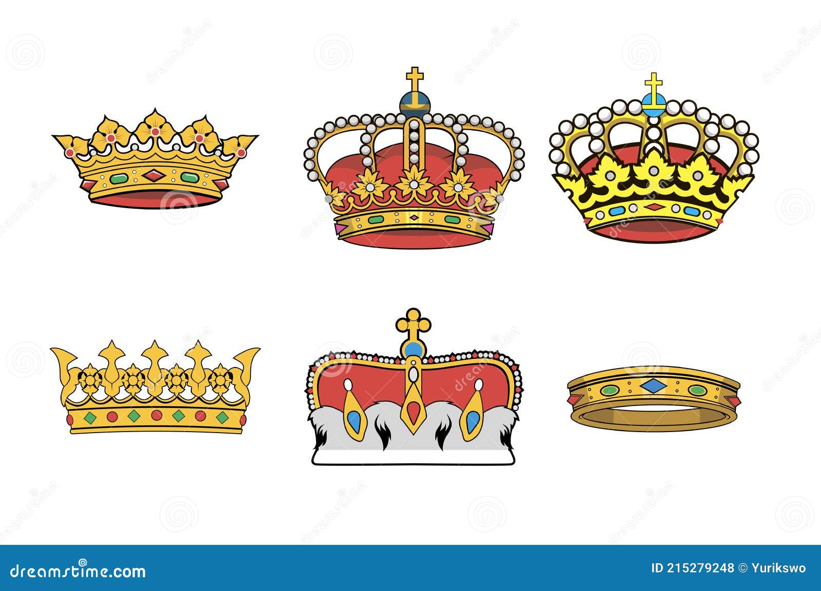 Heraldic crowns vector stock vector. Illustration of coronation - 215279248