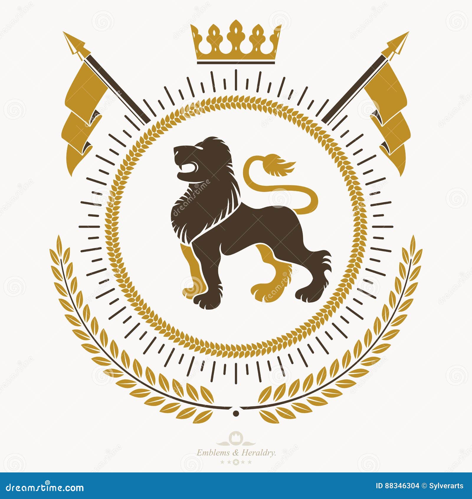 Heraldic Design, Vector Vintage Emblem. Stock Vector - Illustration of ...