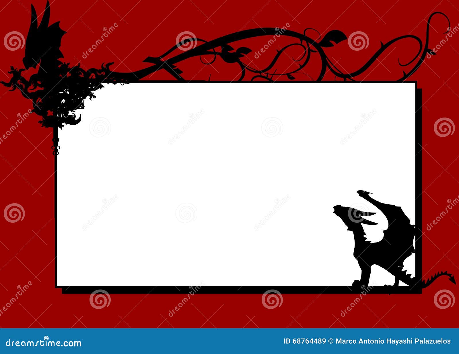 Heraldic Dragons Corner Background Frame Stock Vector - Illustration of ...