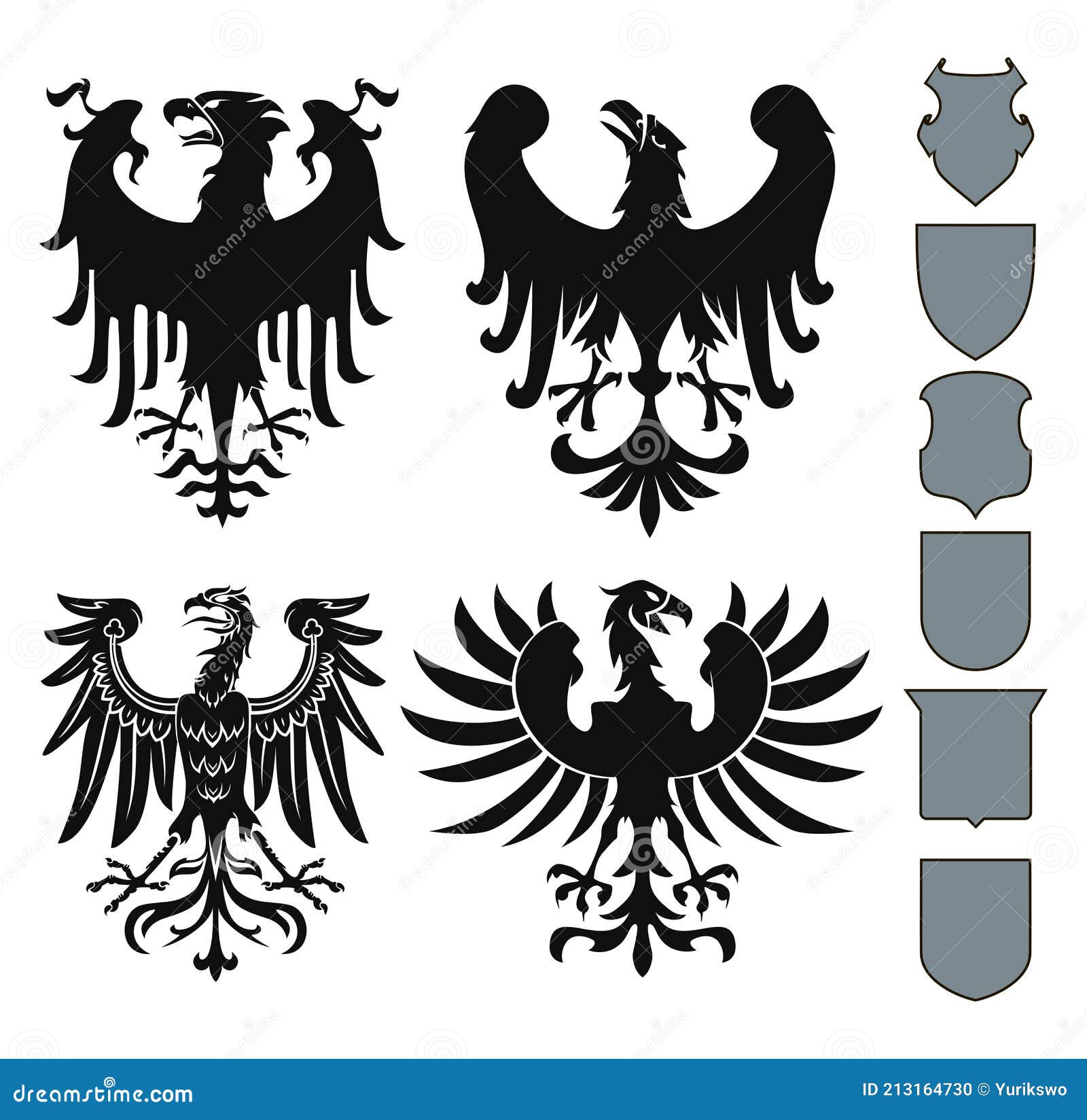 Heraldic eagles vector stock vector. Illustration of animal - 213164730