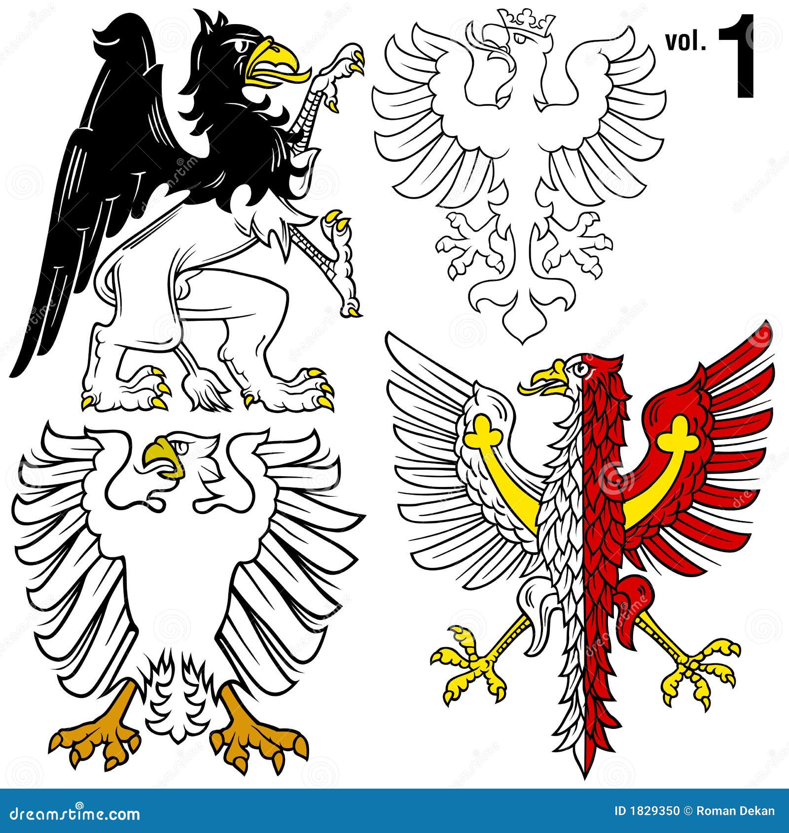 Heraldic Eagles vol.1 stock vector. Illustration of history - 1829350