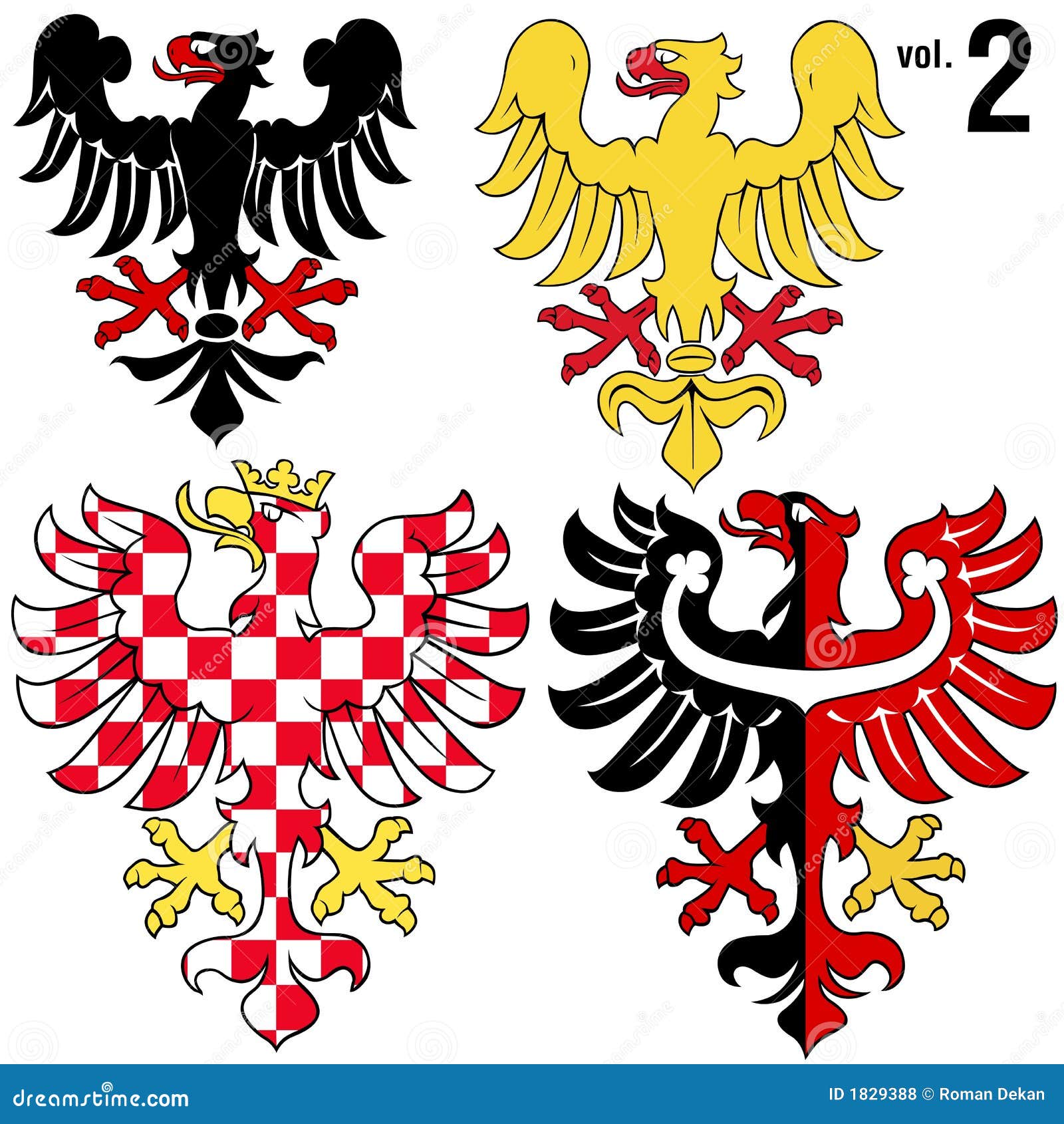 Heraldic Eagles vol.2 stock vector. Illustration of object - 1829388