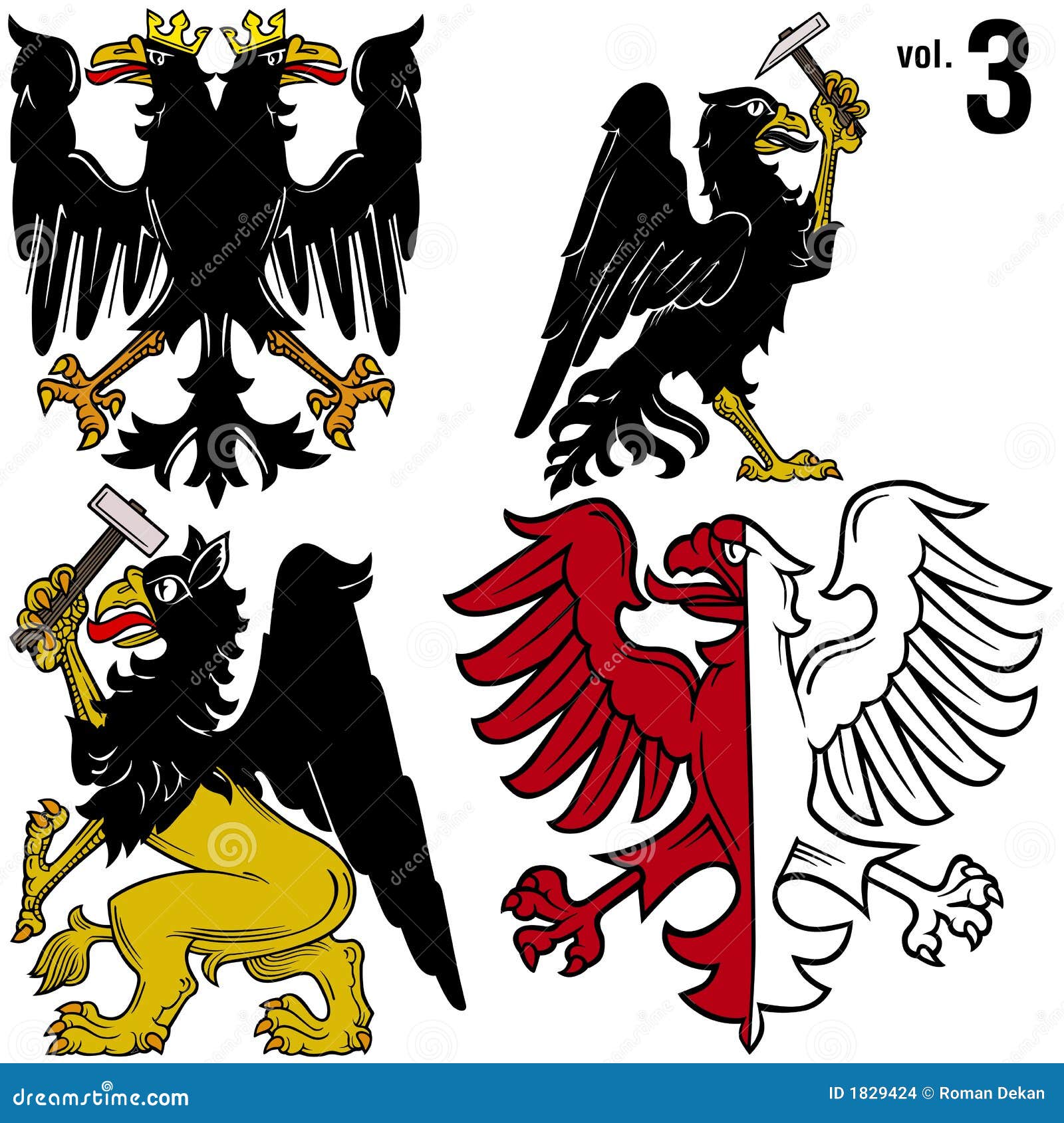 Heraldic Eagles vol.3 stock vector. Illustration of medieval - 1829424