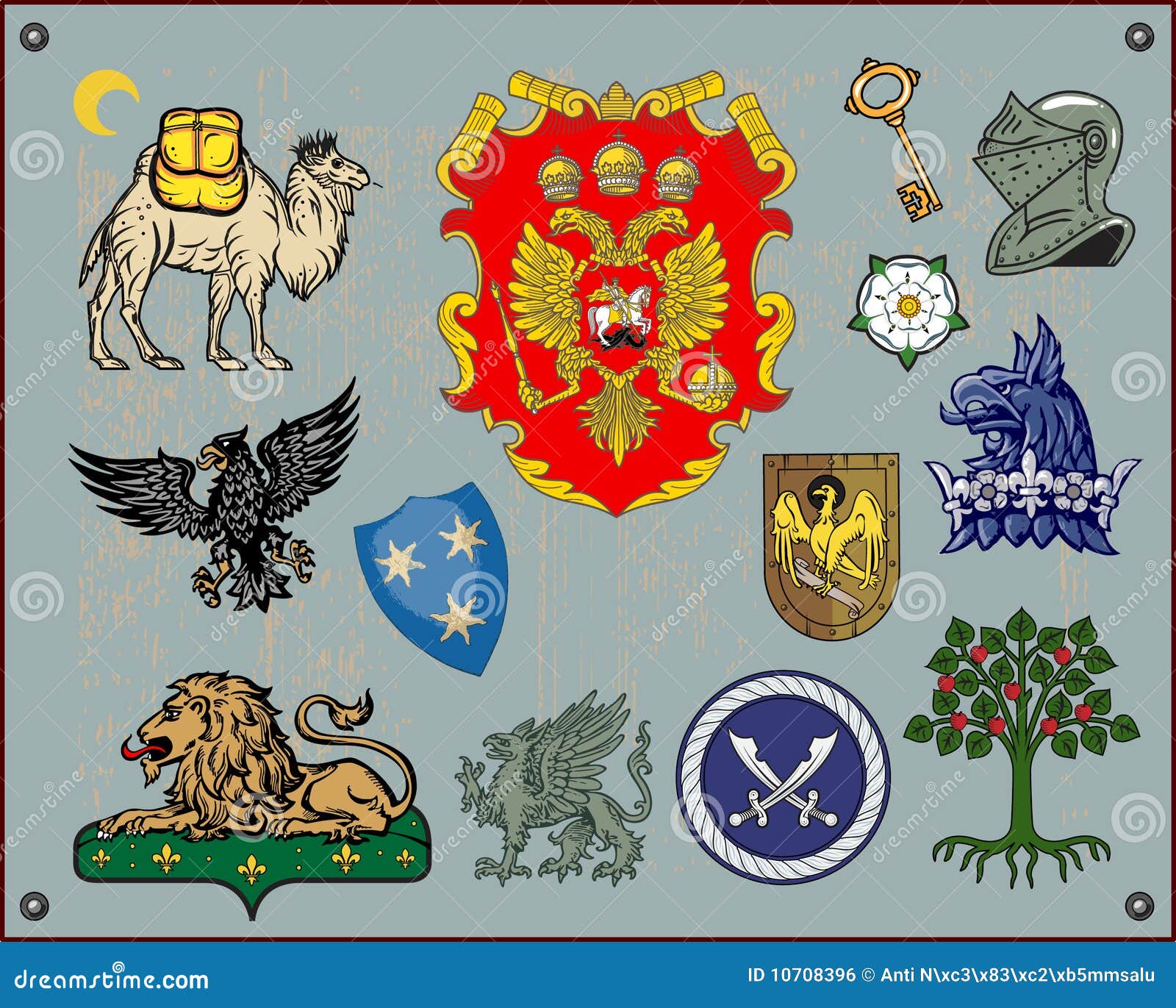 Heraldic elements stock vector. Illustration of coronal - 10708396