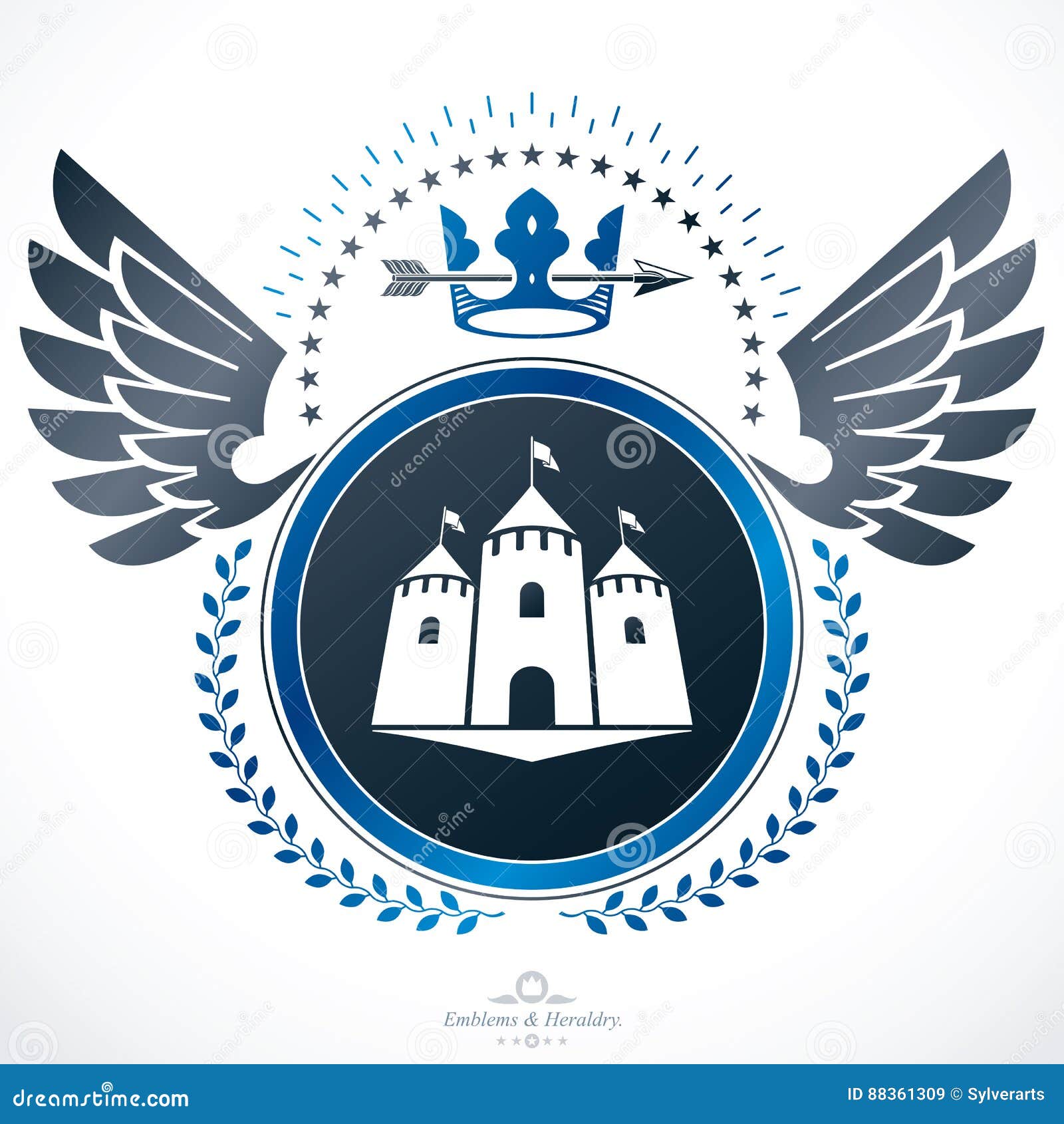 Heraldic Emblem Vector Illustration. Stock Vector - Illustration of ...