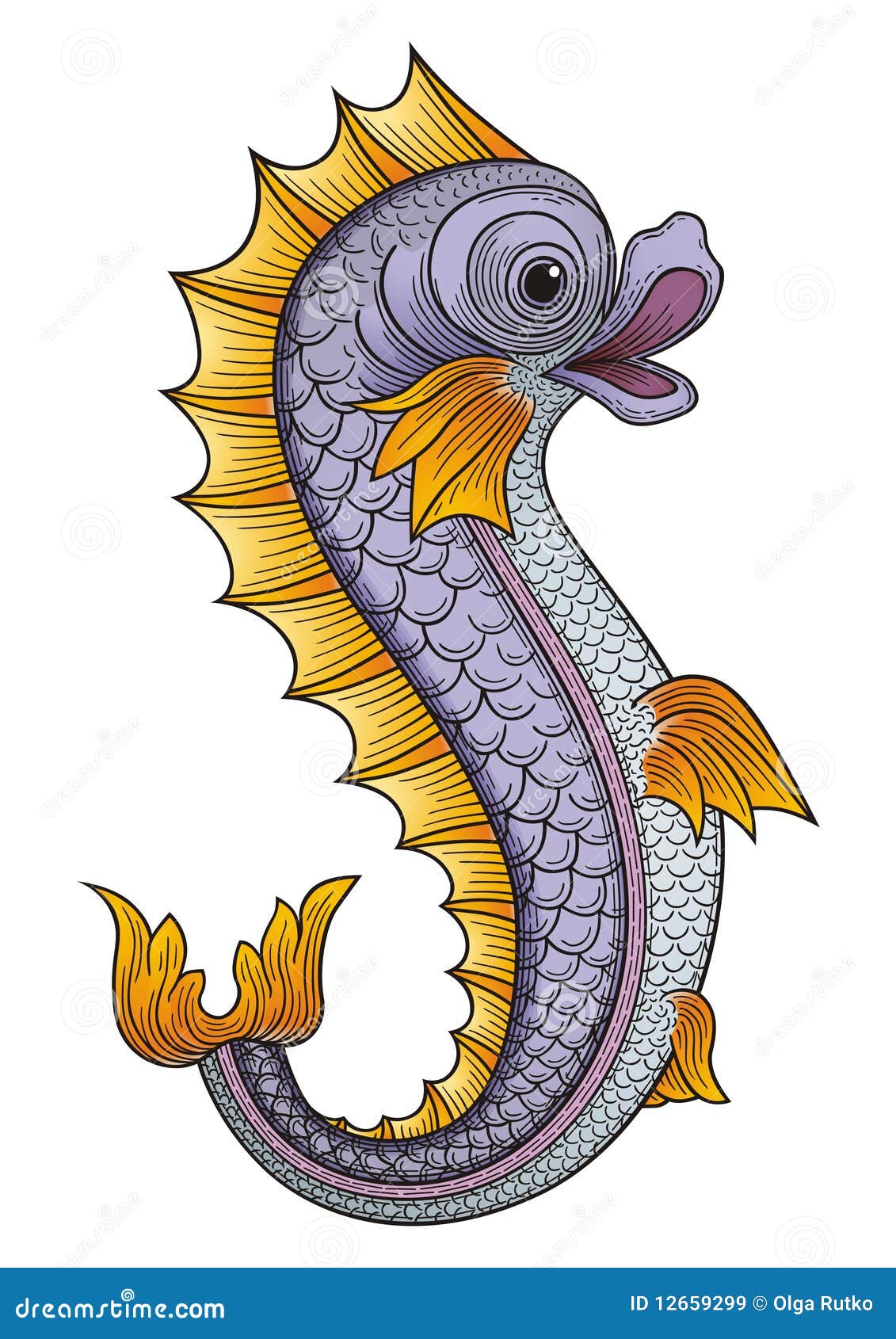 Heraldic Fish stock vector. Illustration of abstract - 12659299