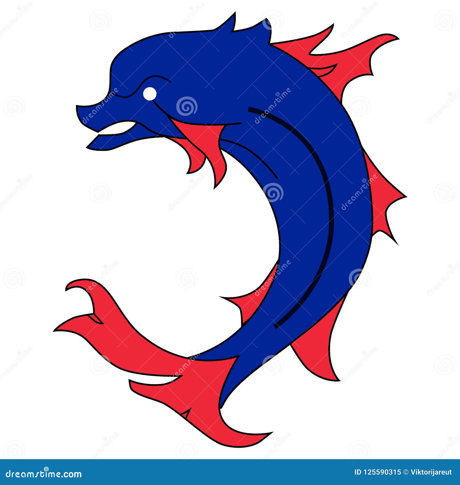 Heraldic fish stock illustration. Illustration of badge - 125590315
