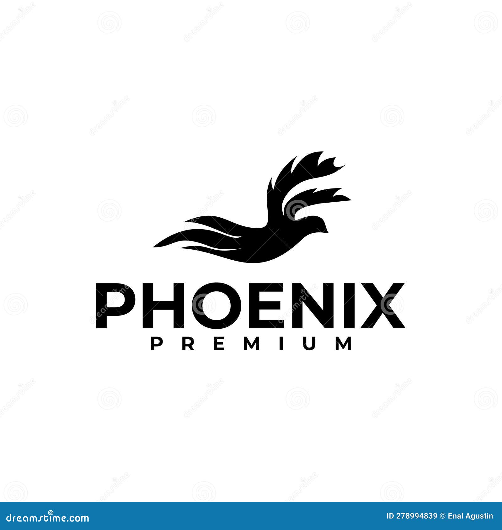 Heraldic Flying Phoenix Bird Logo Design Stock Vector - Illustration of ...