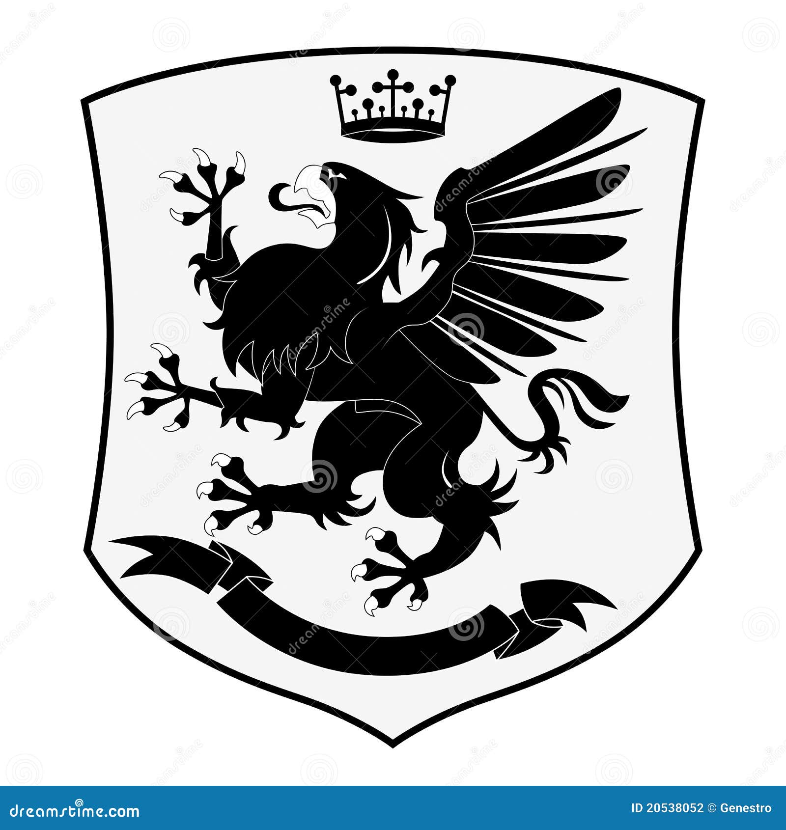 Heraldic Griffin stock vector. Image of mythical, element - 20538052