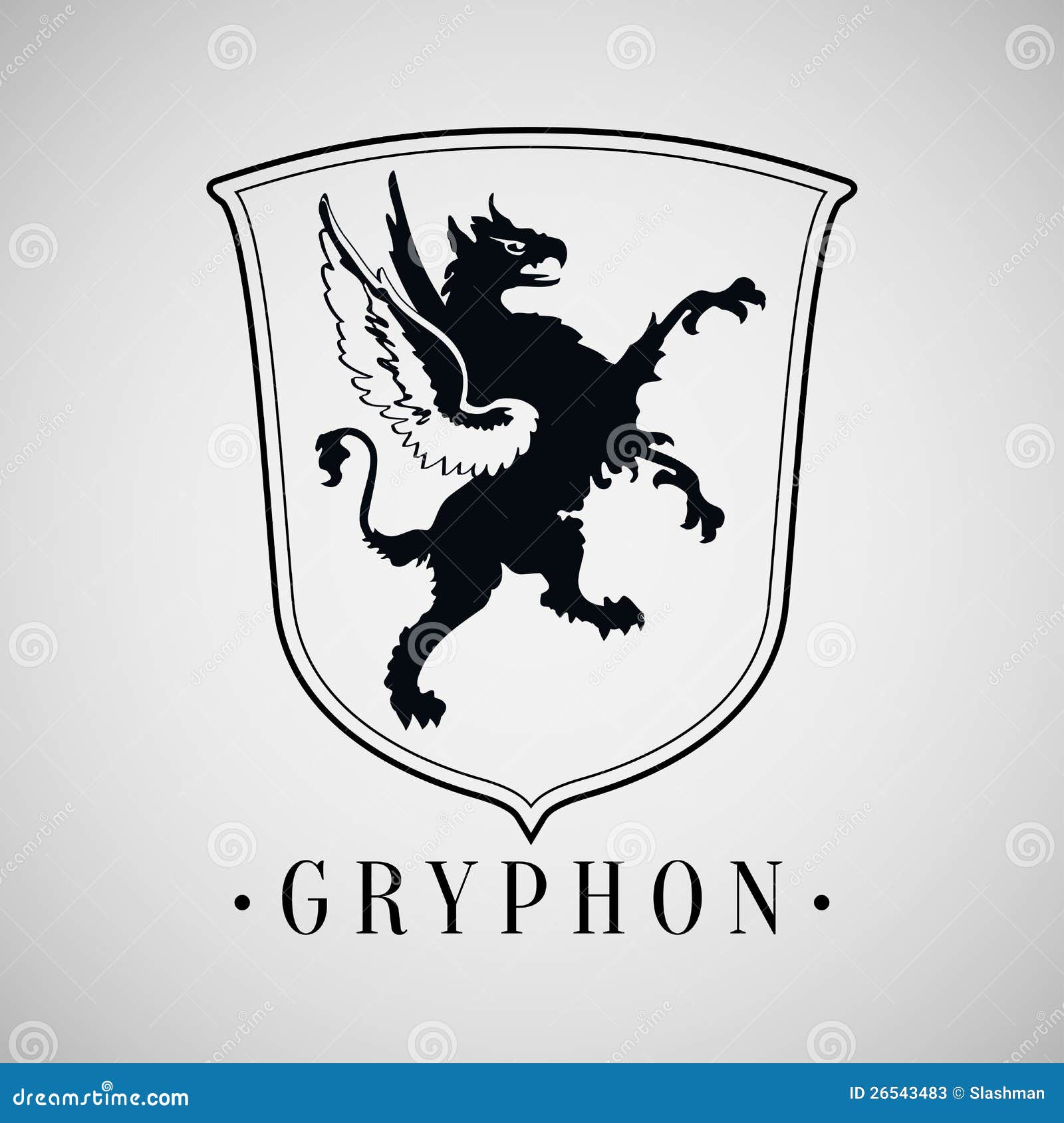 Heraldic griffin. stock vector. Illustration of frame - 26543483