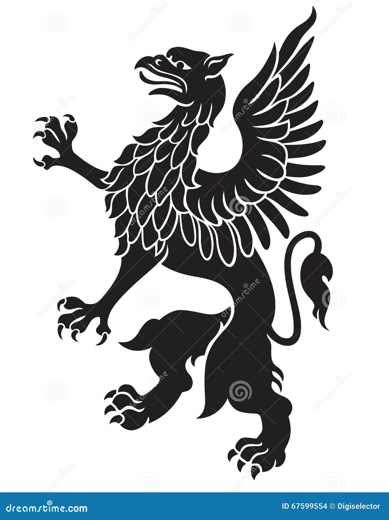 Heraldic Griffin Letter M Crown Logo Vector Illustration ...