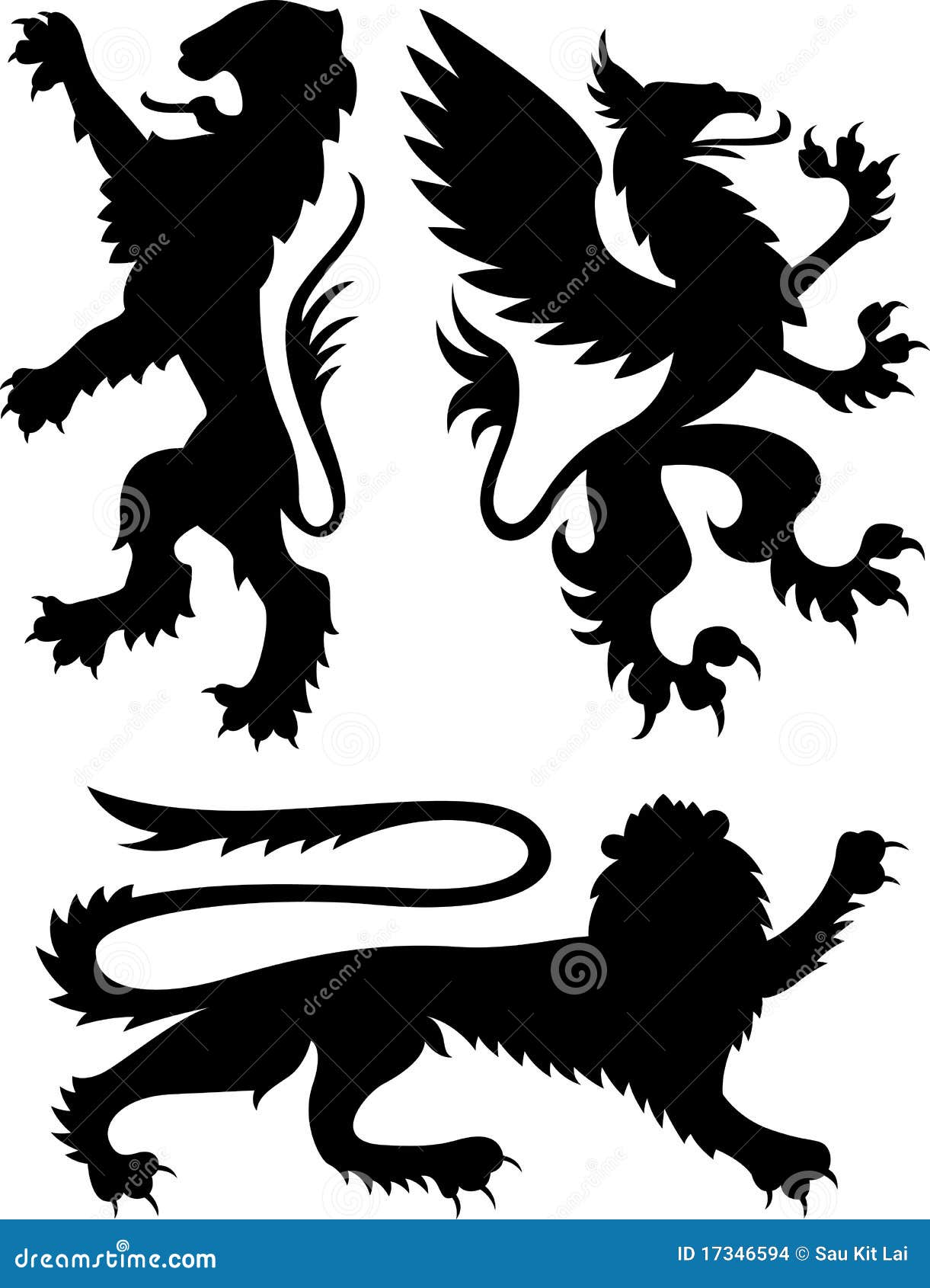 Heraldic griffin design stock illustration. Illustration of sign - 17346594