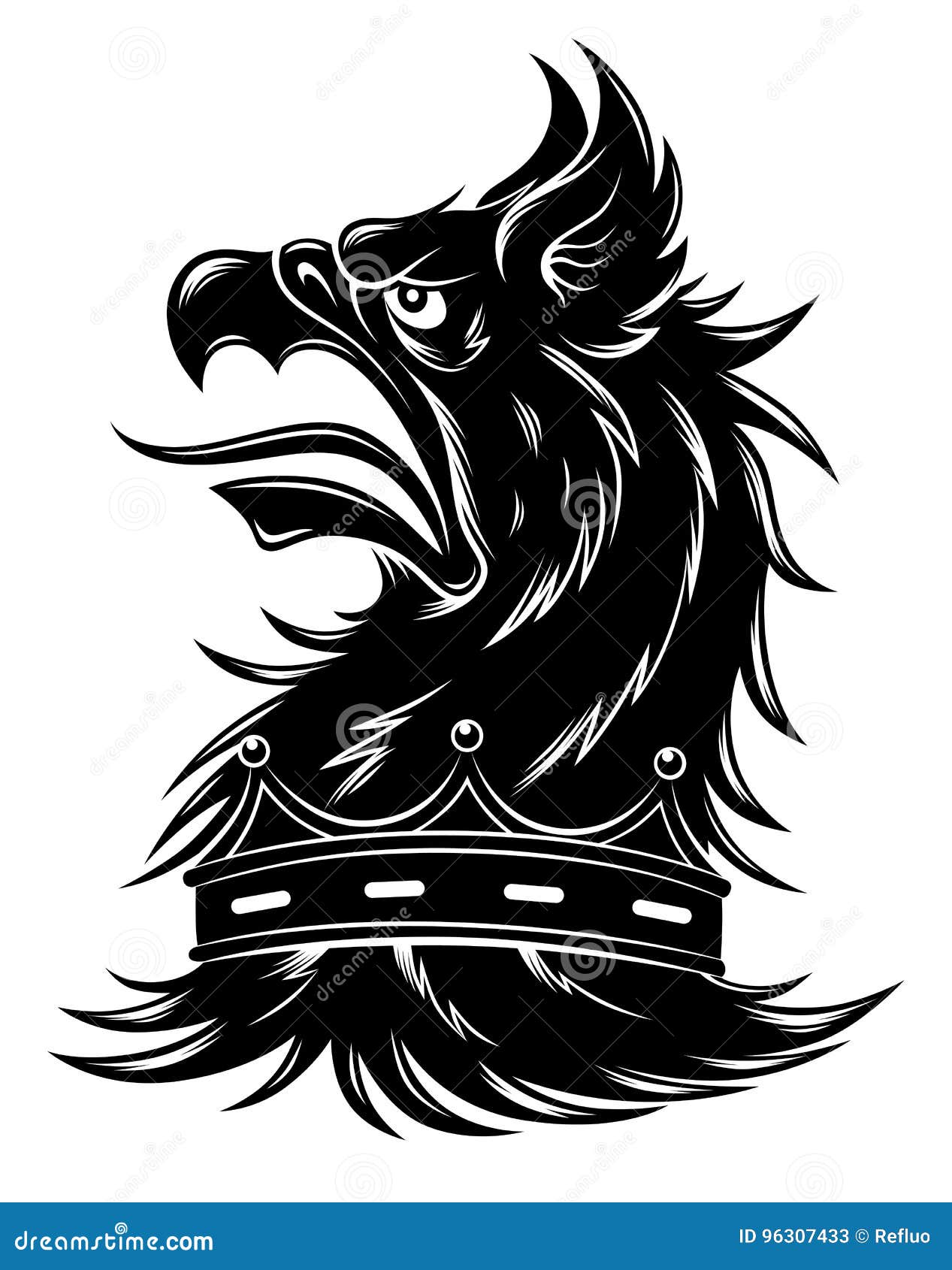 Heraldic Griffin Letter S Crown Logo Cartoon Vector | CartoonDealer.com ...