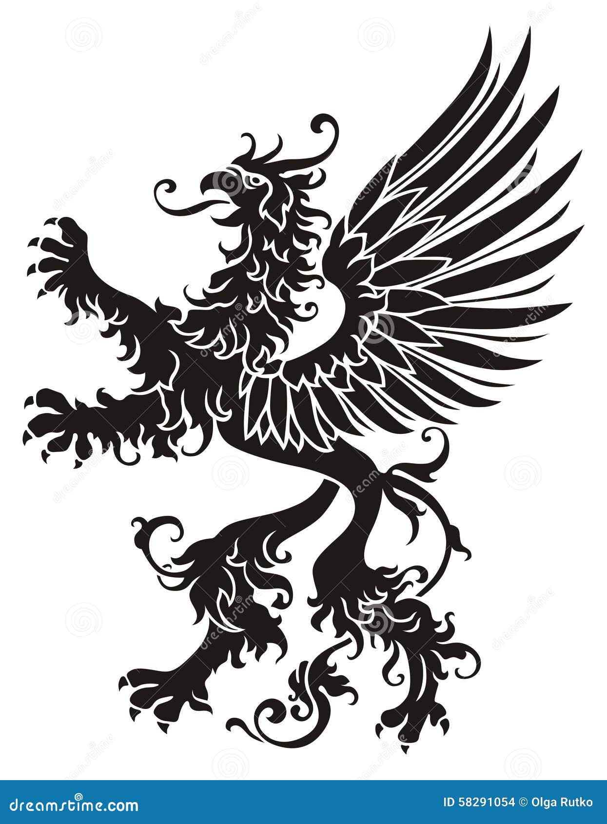 Heraldic Griffin Letter M Crown Logo Vector Illustration ...