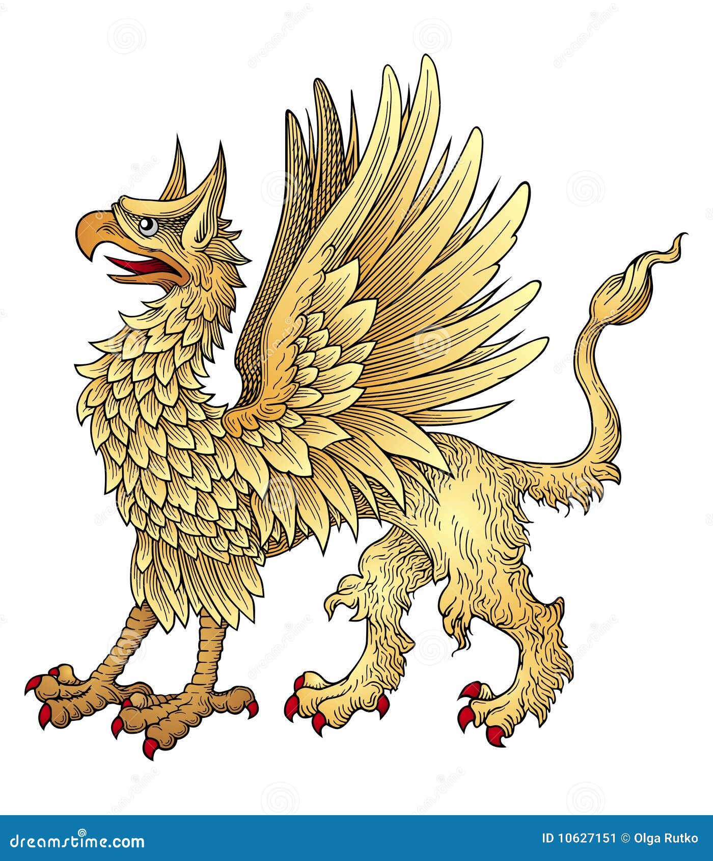 Heraldic Griggin stock vector. Illustration of curve - 10627151