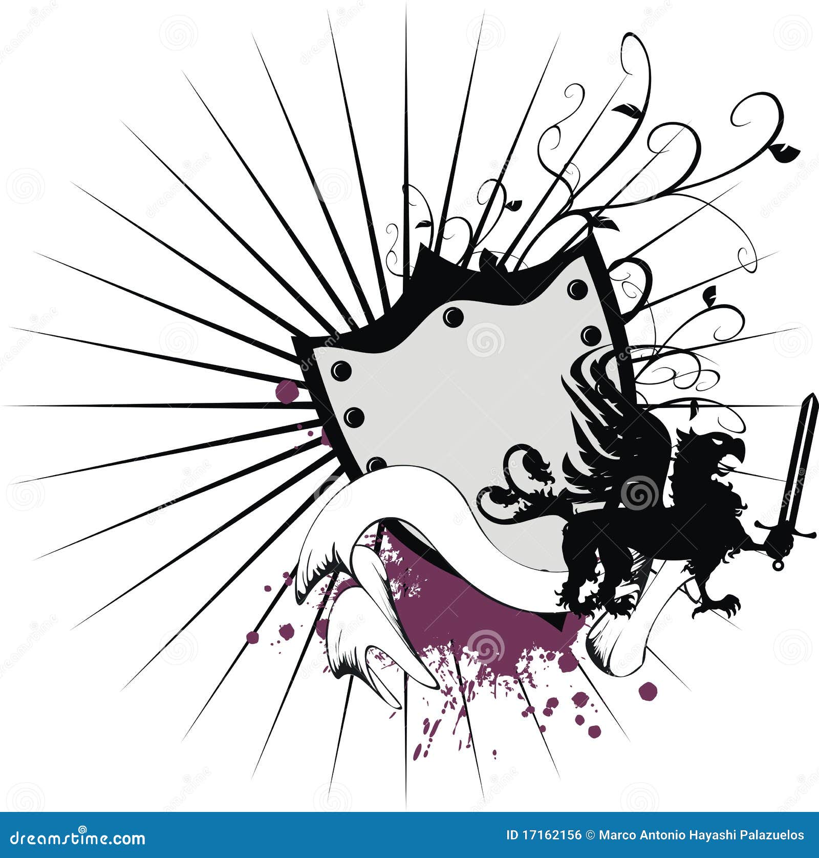 Heraldic Gryphon Coat of Arms 1 Stock Illustration - Illustration of ...