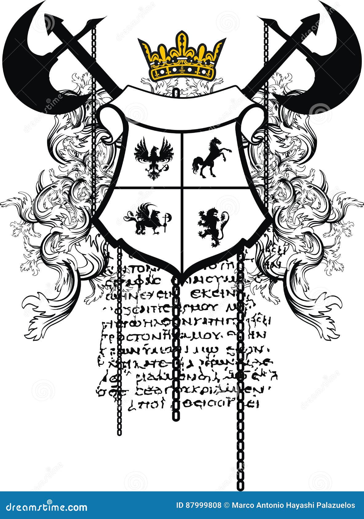 Heraldic Gryphon Coat of Arms Tattoo Crest Stock Vector - Illustration ...