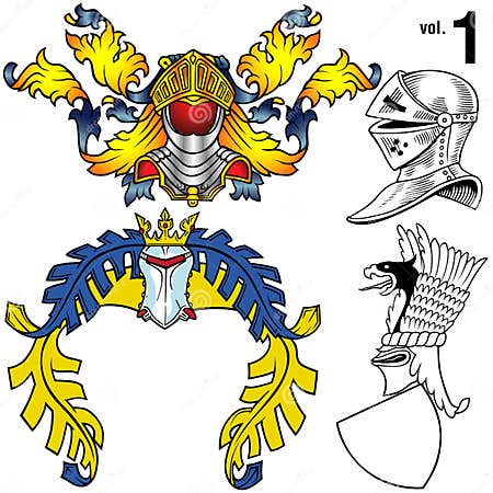 Heraldic Helmets vol.1 stock vector. Illustration of arms - 1829455