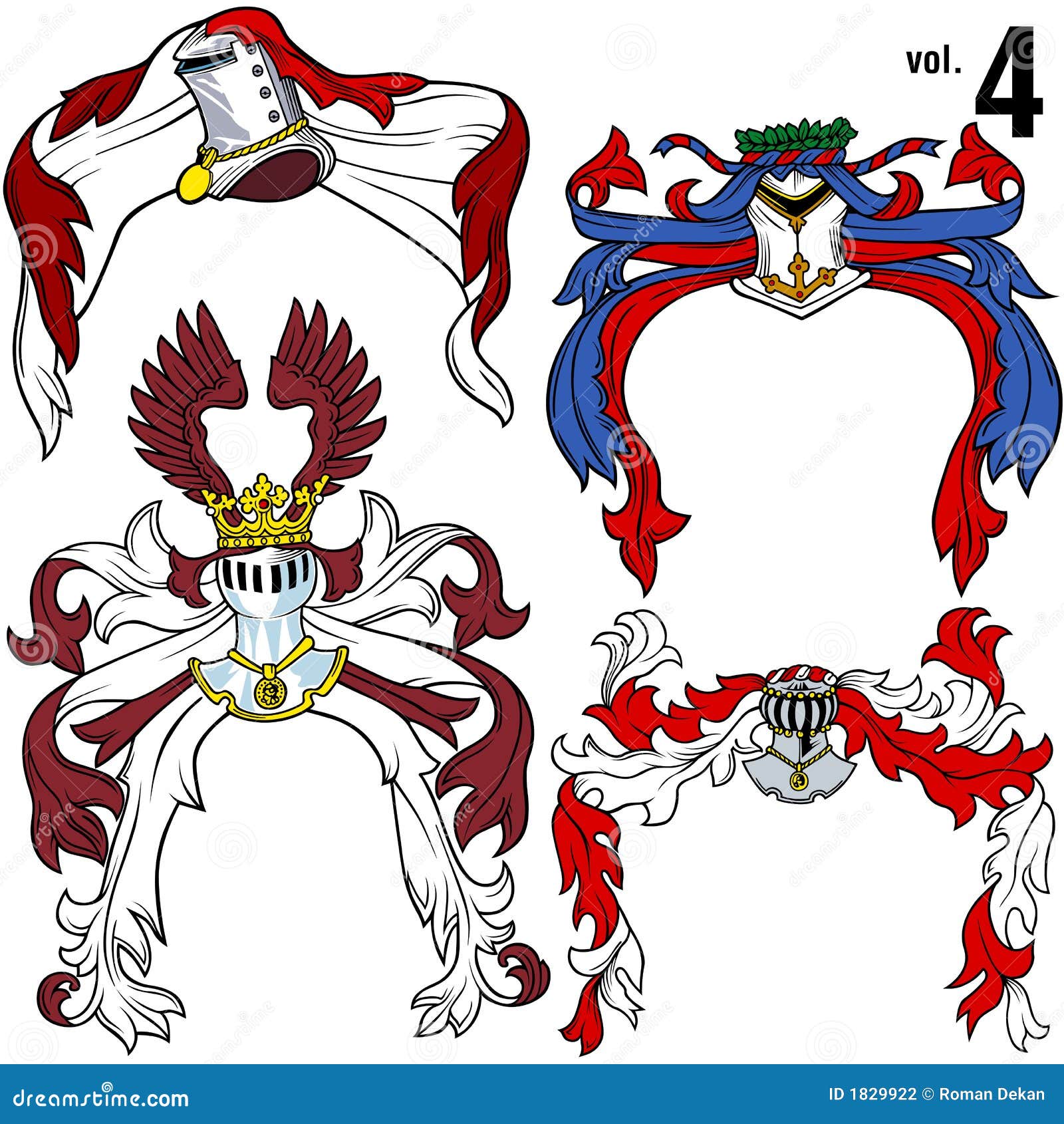 Heraldic Helmets vol.4 stock vector. Illustration of history - 1829922