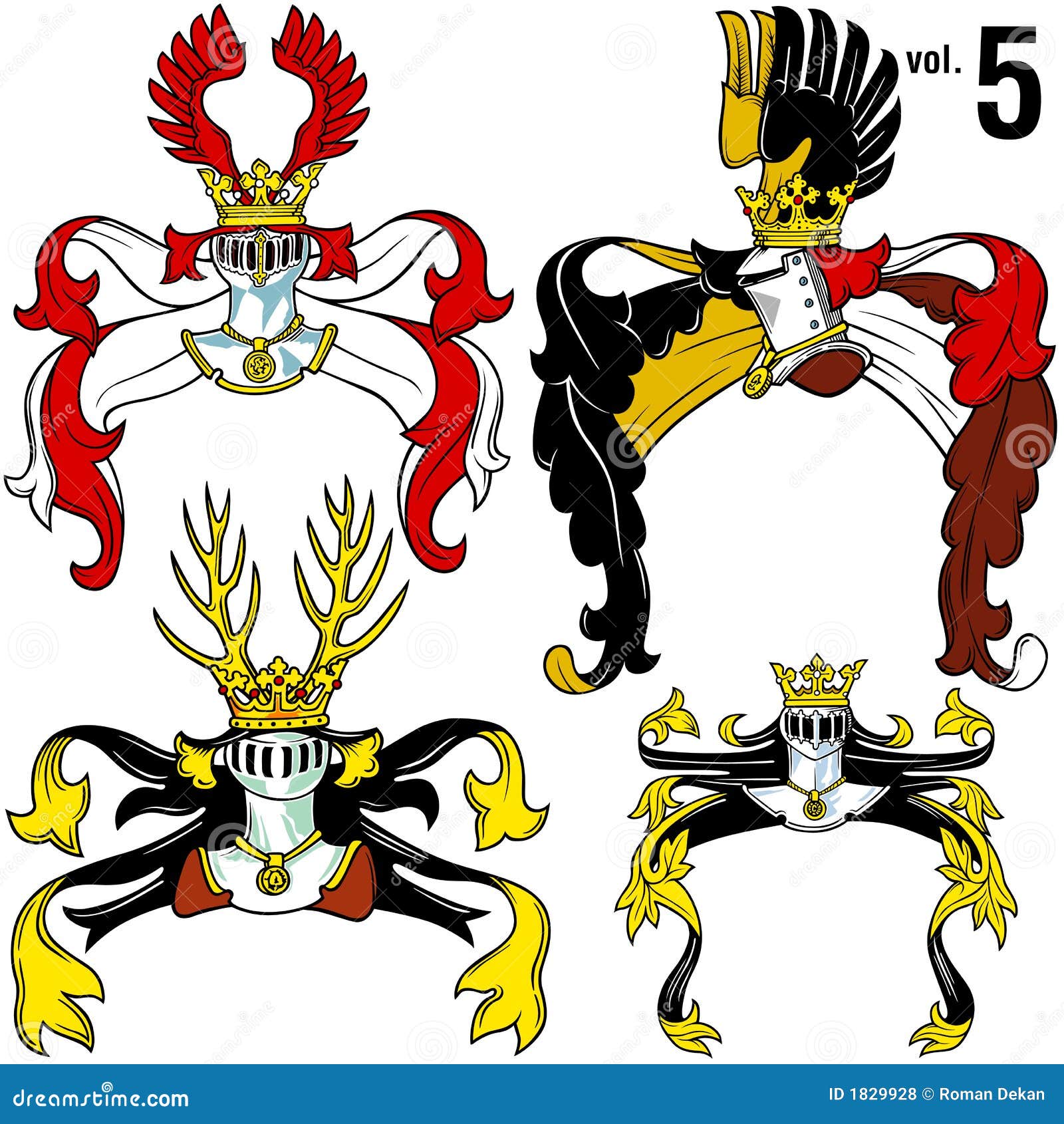 Heraldic Helmets vol.5 stock vector. Illustration of heraldry - 1829928