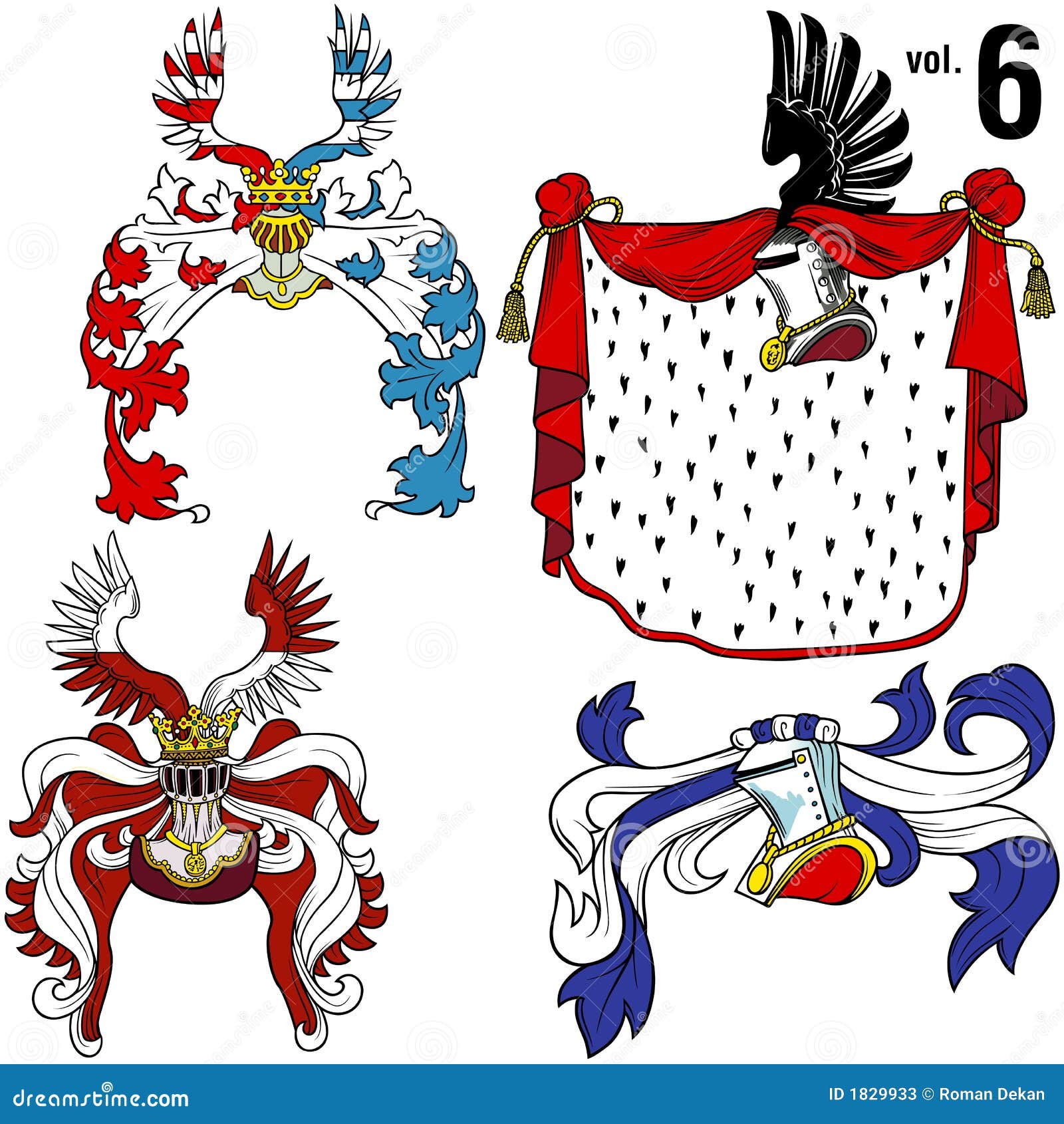 Heraldic Helmets vol.6 stock vector. Illustration of historical - 1829933