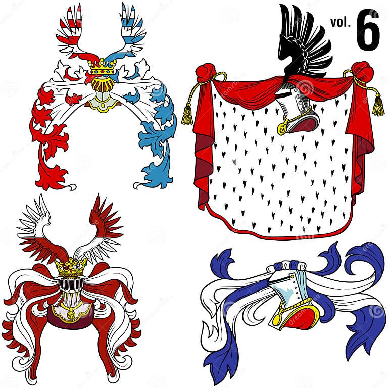 Heraldic Helmets vol.6 stock vector. Illustration of historical - 1829933