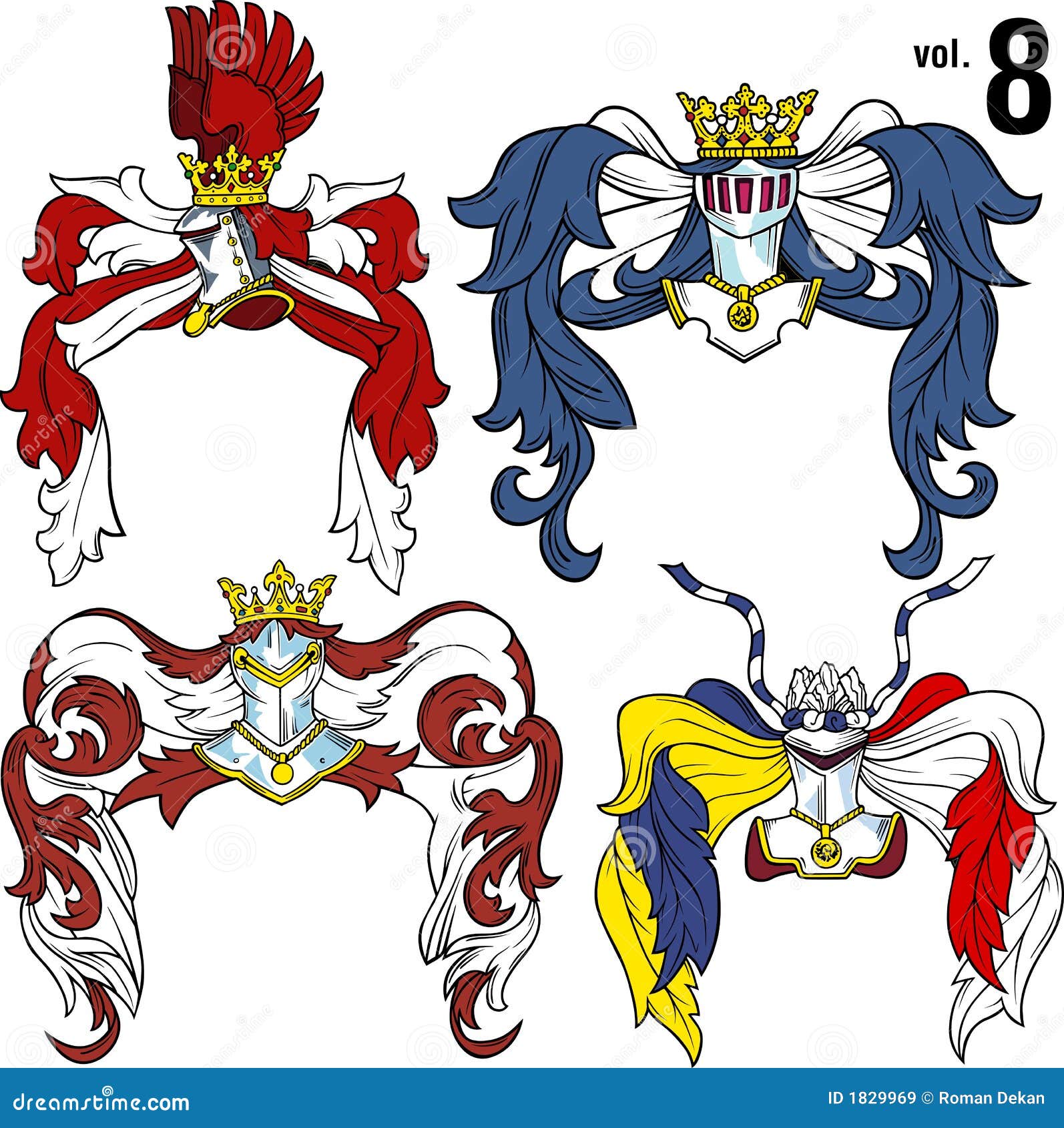 Heraldic Helmets vol.8 stock vector. Illustration of symbol - 1829969