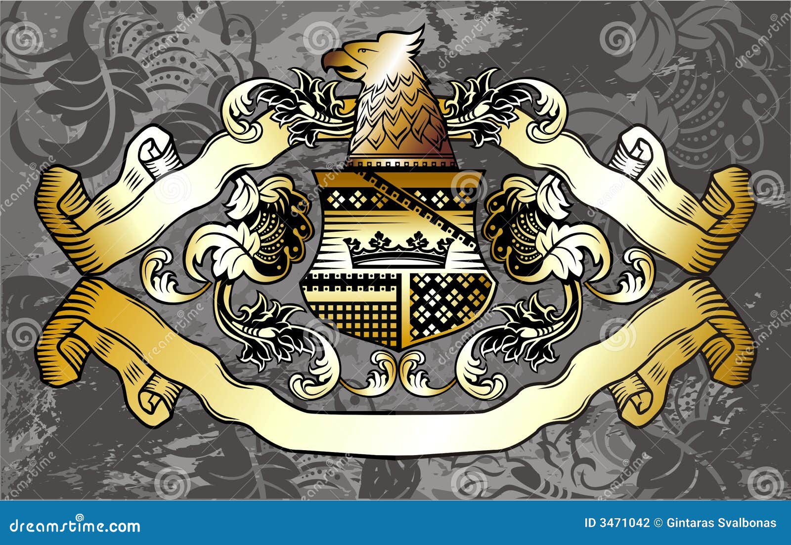 Heraldic label stock vector. Illustration of grunge, graphic - 3471042