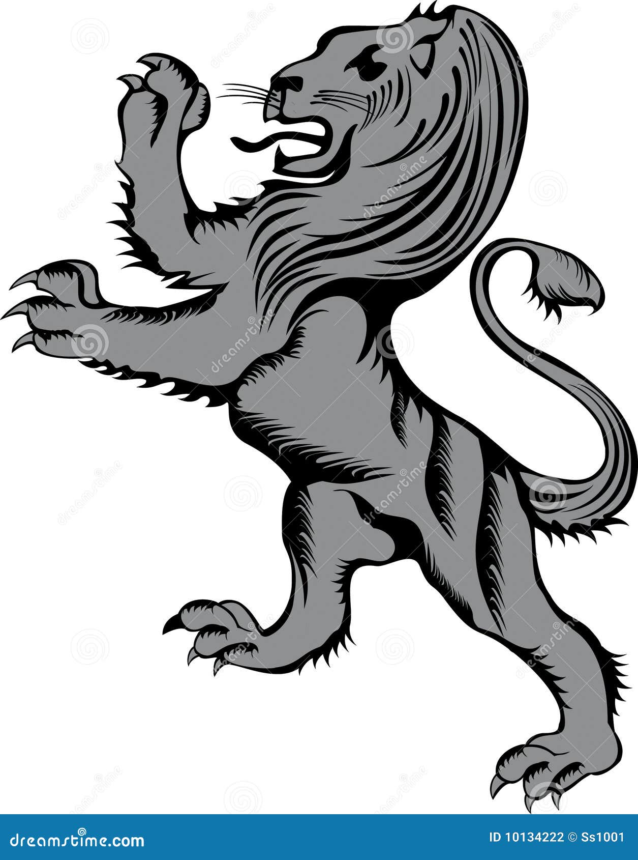 Heraldic lion stock vector. Illustration of illustration - 10134222