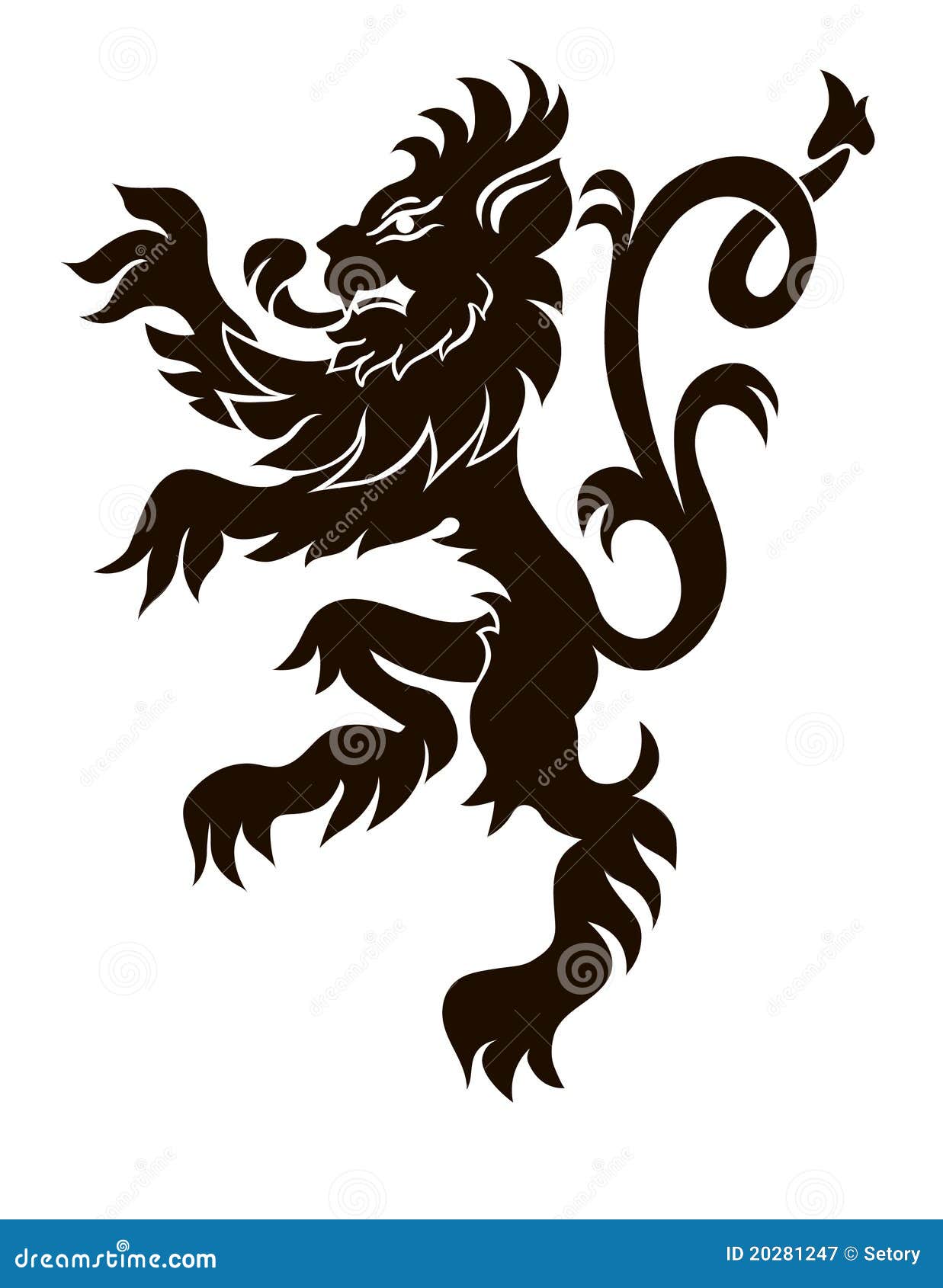 Heraldic Lion Passant Vector Illustration | CartoonDealer.com #31733010