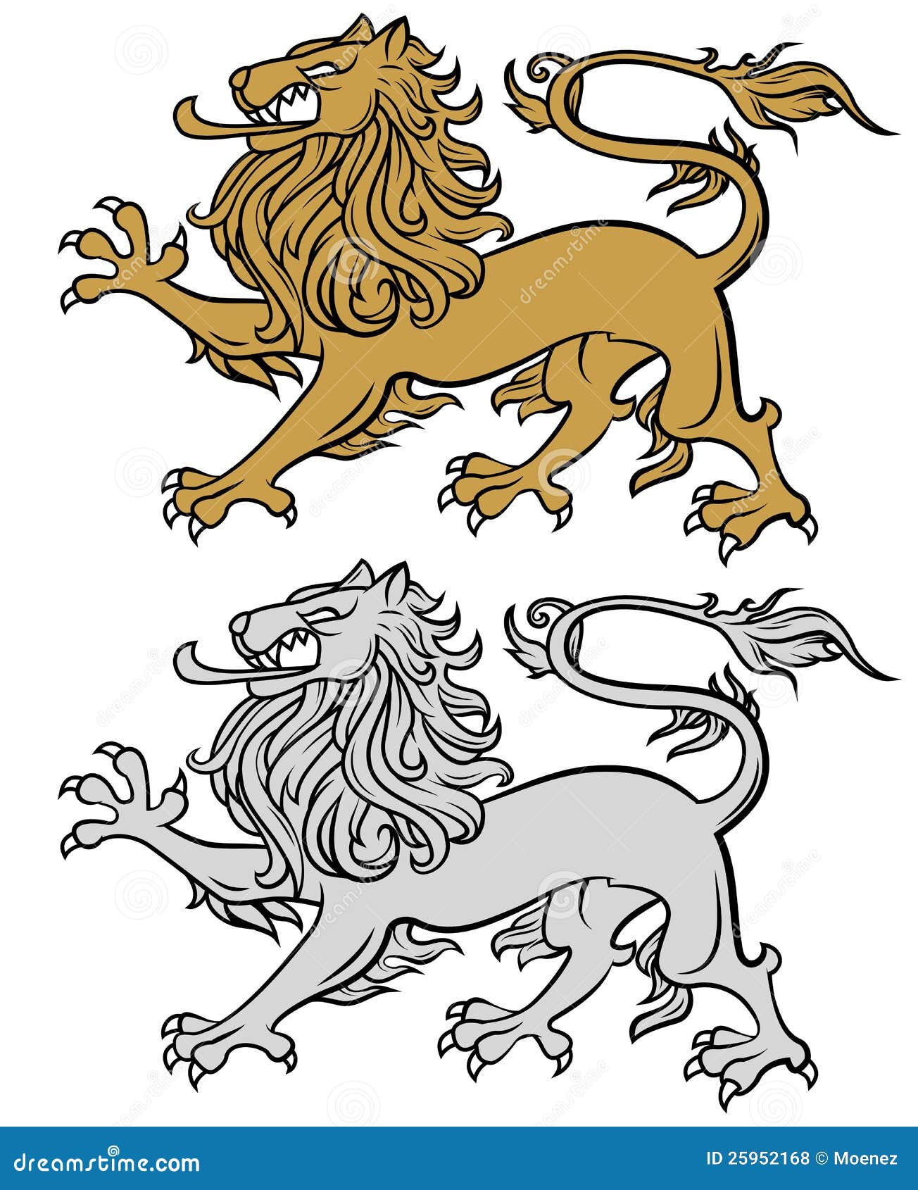 Heraldic lion stock vector. Illustration of coat, herald - 25952168