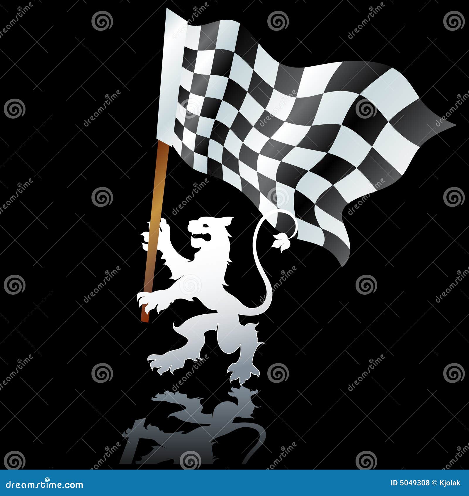 Heraldic Lion with Formula One Flag Stock Vector - Illustration of ...