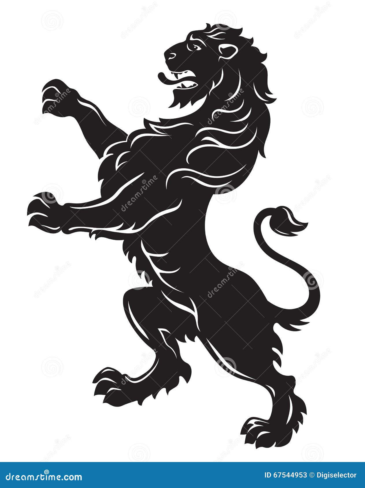 Heraldic lion stock vector. Illustration of royal, artwork - 67544953