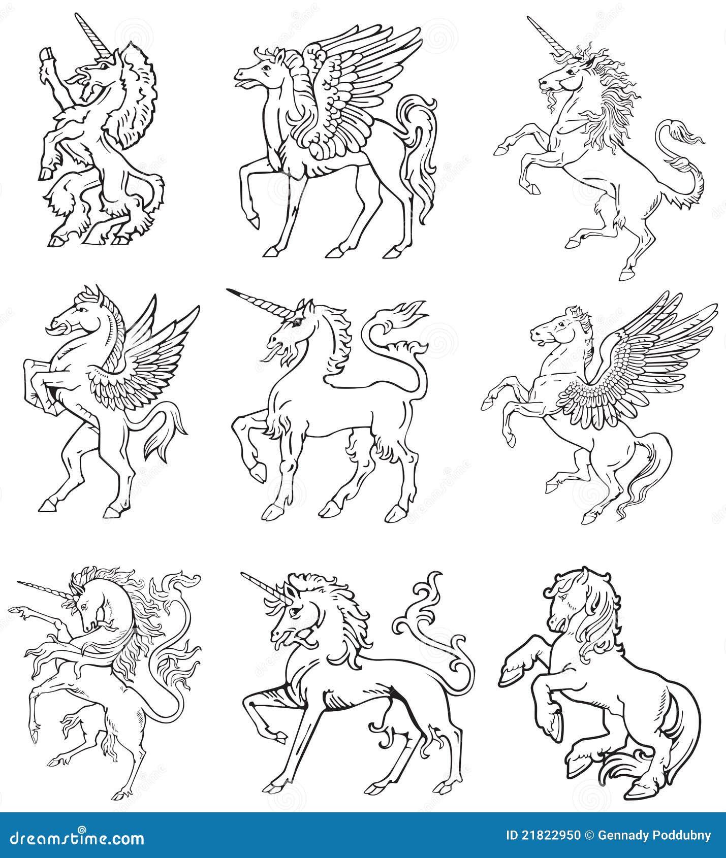 Heraldic monsters vol IX stock vector. Illustration of heraldic - 21822950